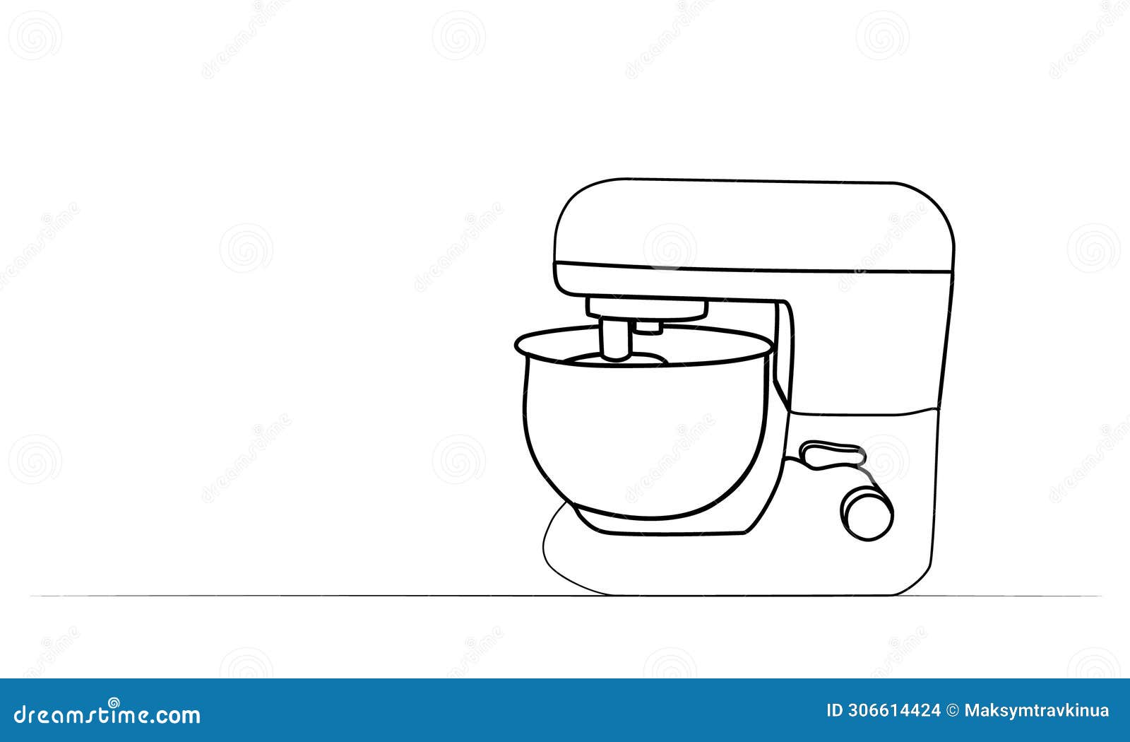 Continuous Drawing of a Dough Mixer with One Line. Vector Stock Vector ...