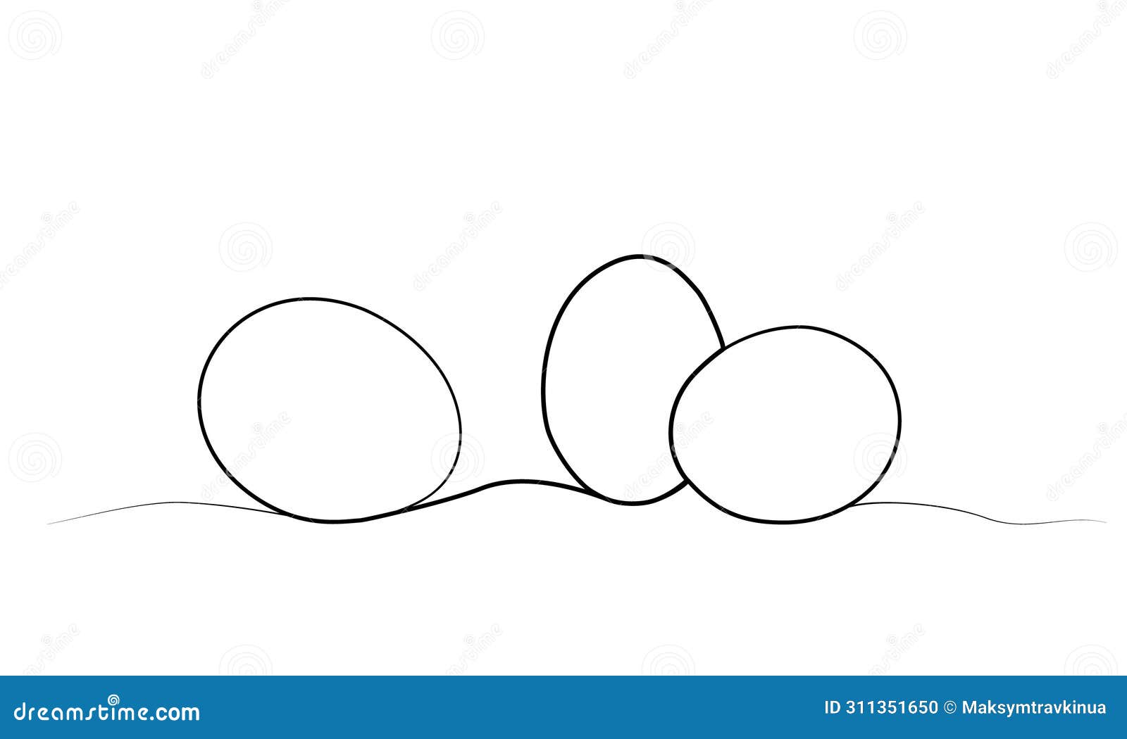 Continuous Drawing of an Egg in One Line. Vector Stock Vector ...