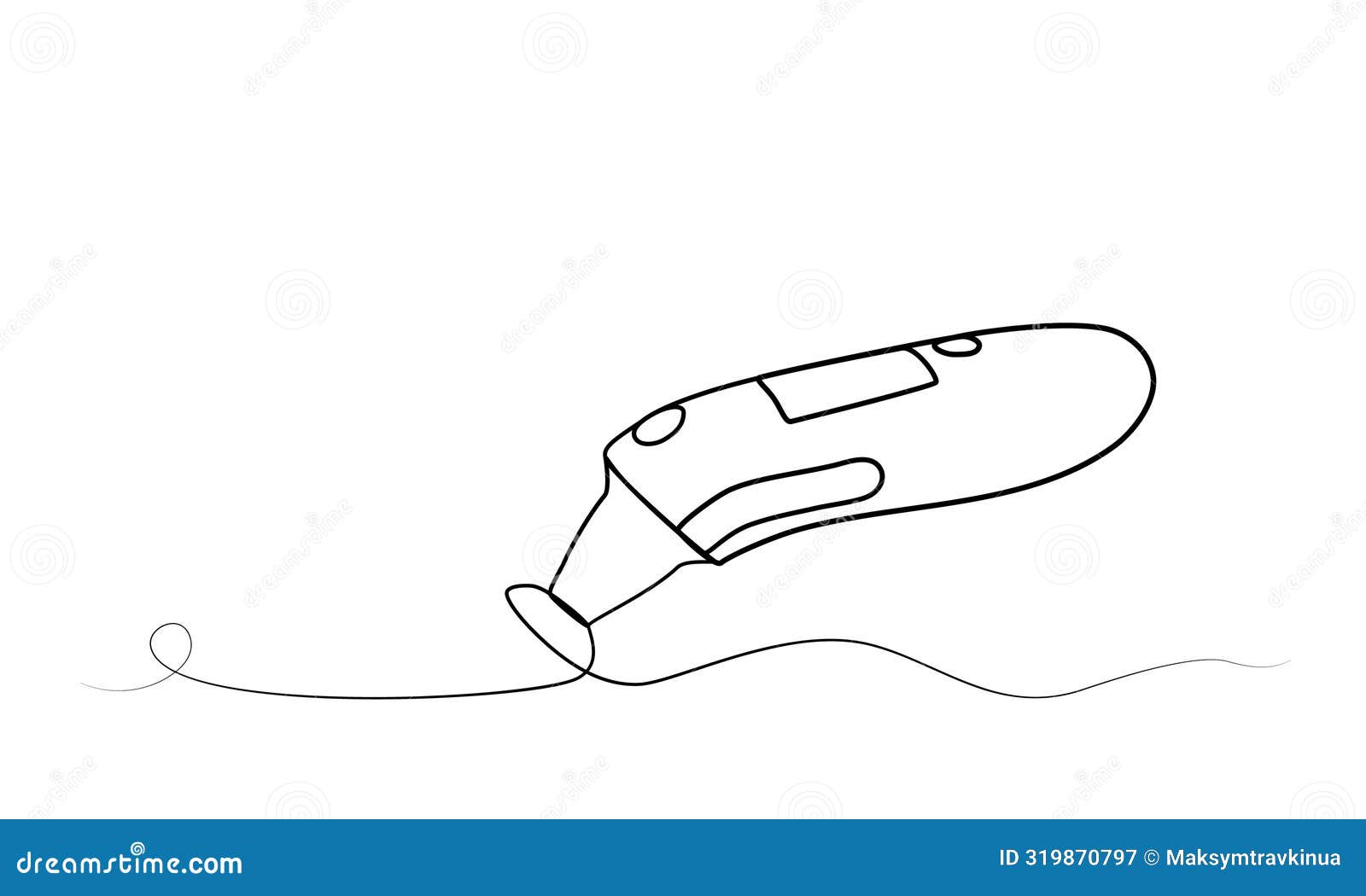 Continuous Drawing of an Electronic Thermometer with One Line. Stock ...