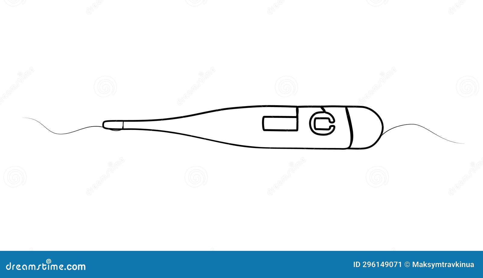 Continuous Drawing of an Electronic Thermometer with One Line Stock ...