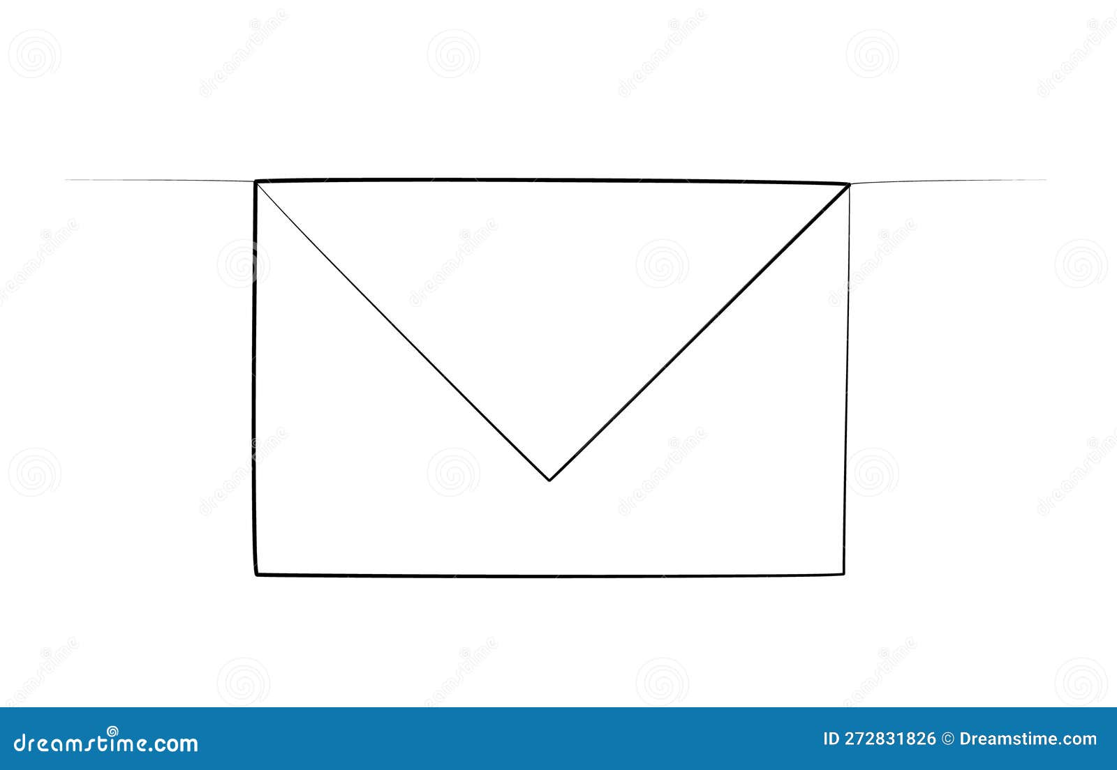 Continuous Drawing of an Envelope in One Line. Stock Vector ...