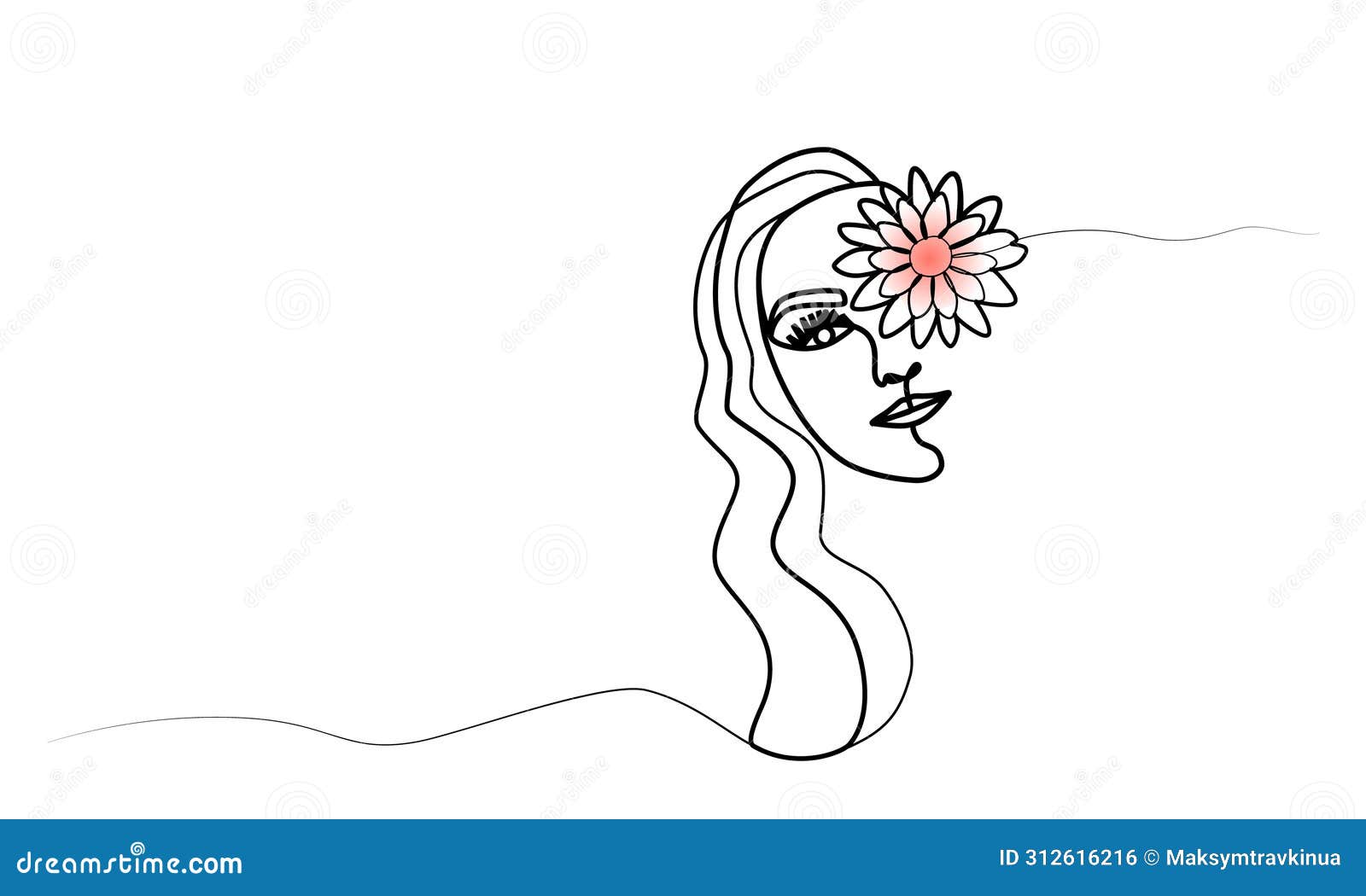 Continuous Drawing of the Face with One Line Stock Vector ...