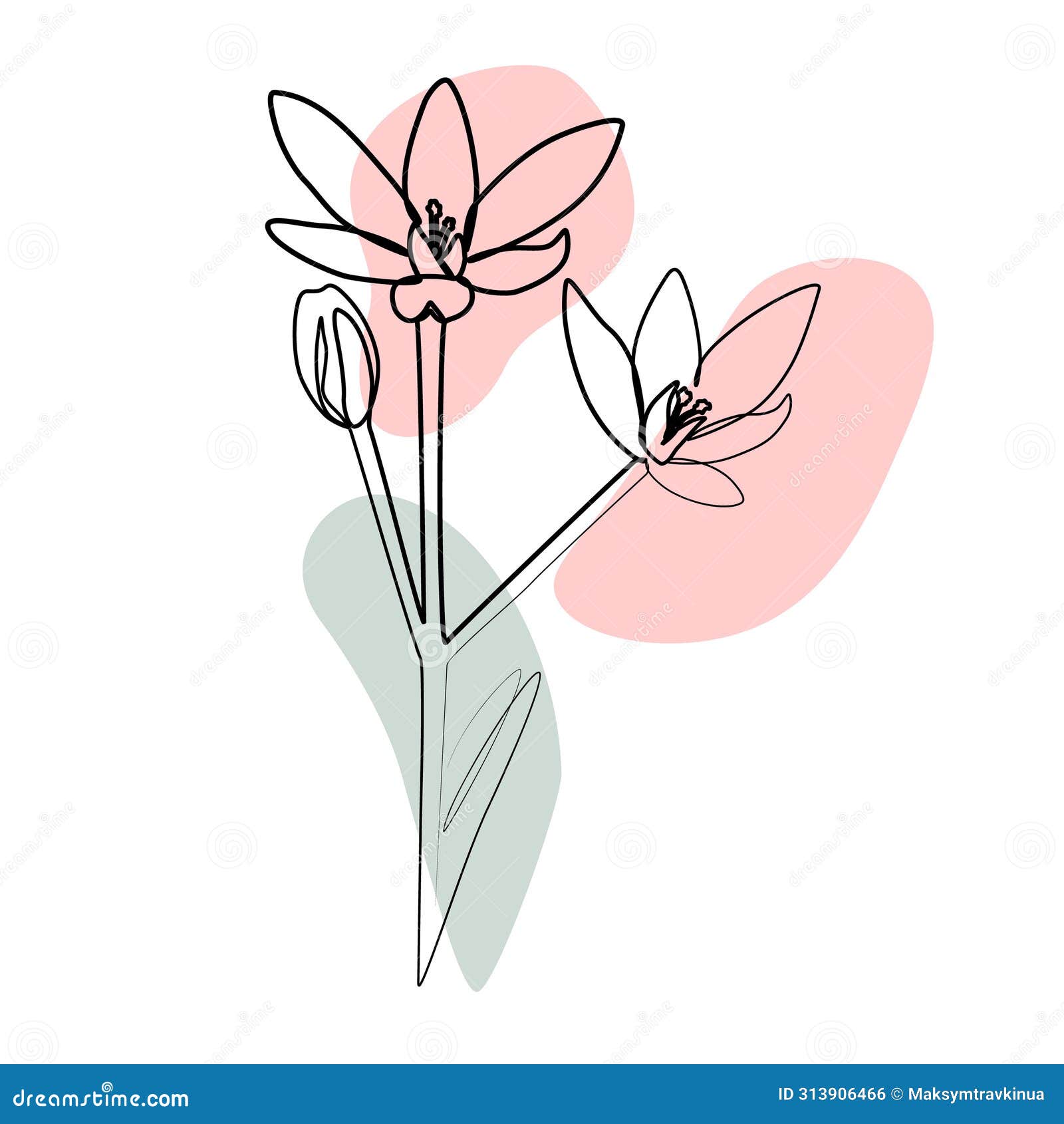 Continuous Drawing of Flowers in One Line. Vector Stock Vector ...