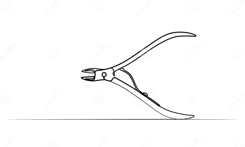 Continuous Drawing of Forceps in One Line. Illustration Stock ...