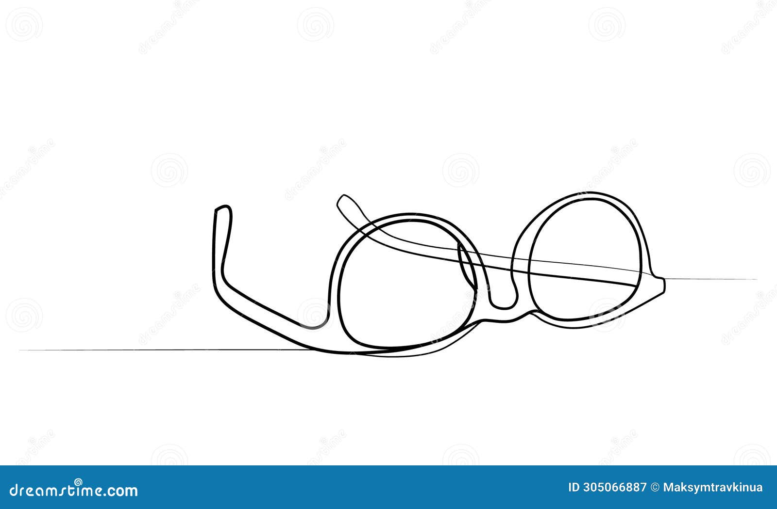 Continuous Drawing of Glasses with One Line. Illustration Stock Vector ...