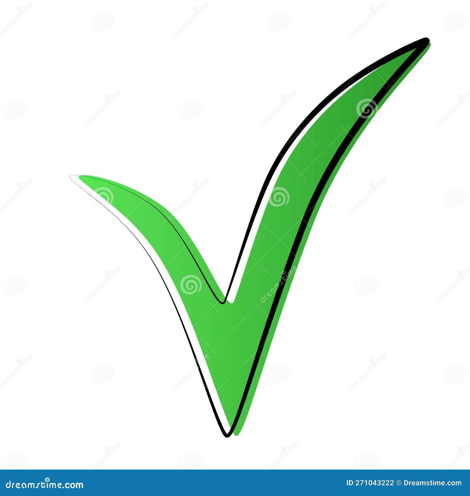 Continuous Drawing of a Green Tick in One Line. Stock Illustration ...