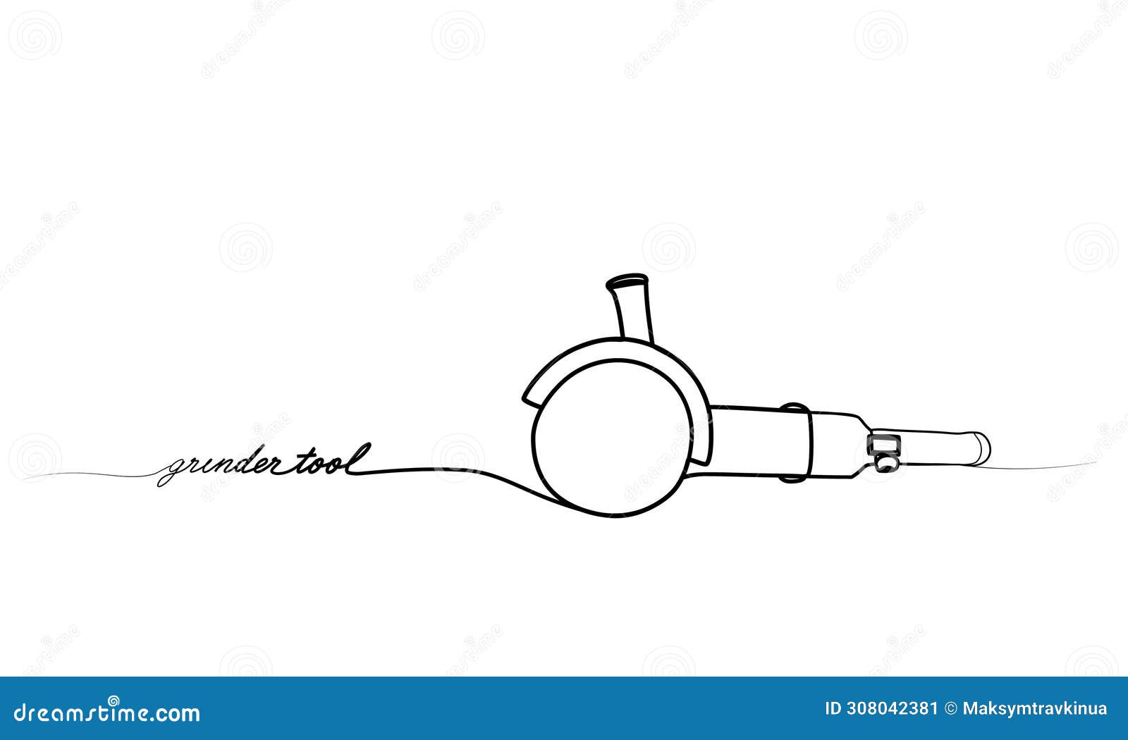 Continuous Drawing of Grinder Tool with One Line. Vector Stock Vector ...