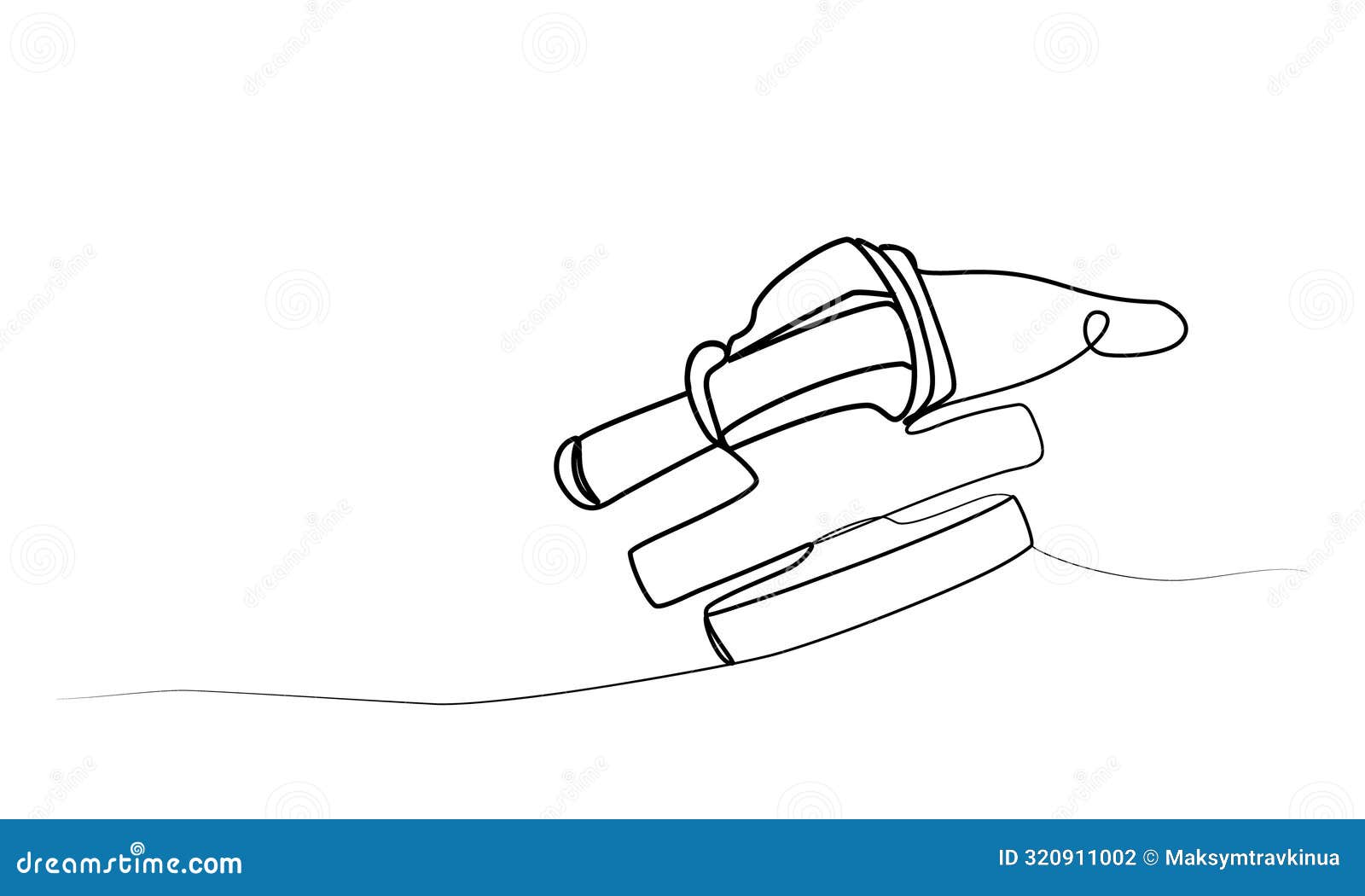 Continuous Drawing of Grinder Tool with One Line. Vector Stock ...