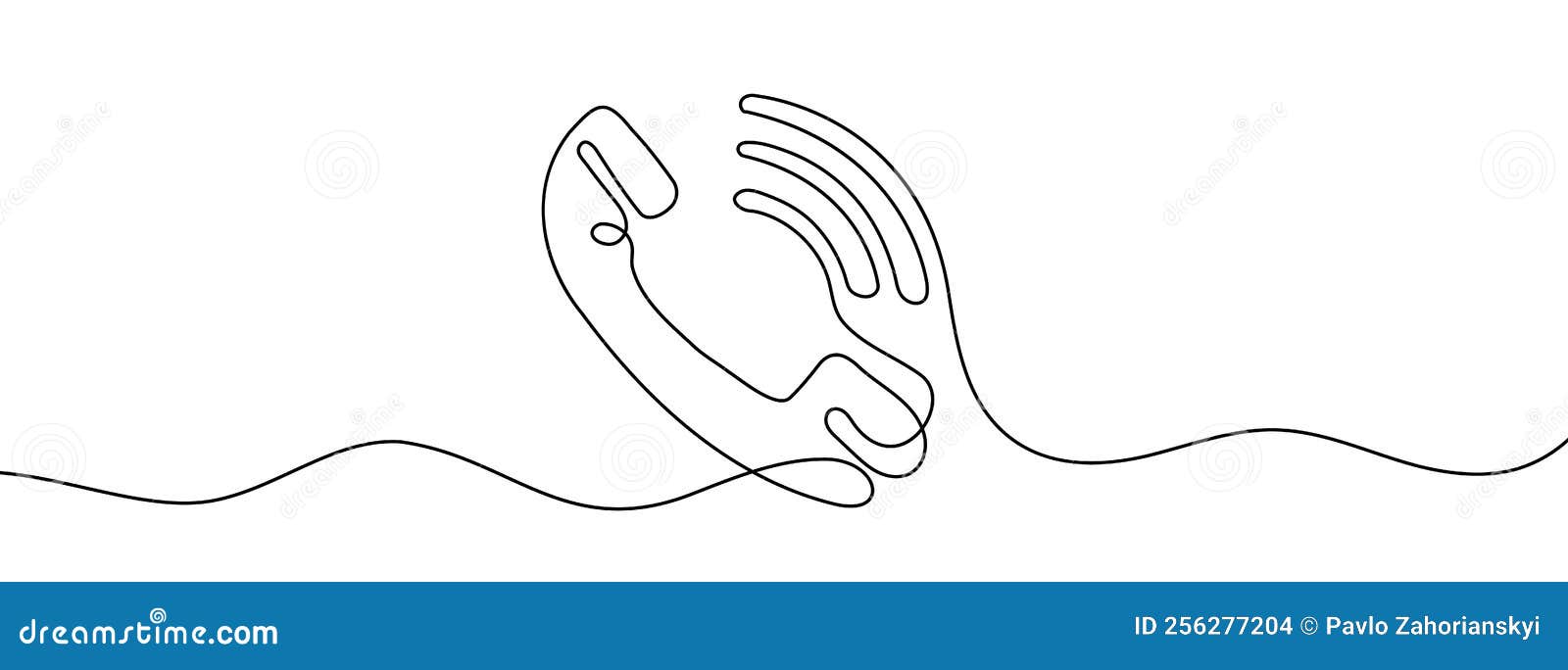 Continuous Drawing of Handset. One Line Icon of Handset. One Line ...