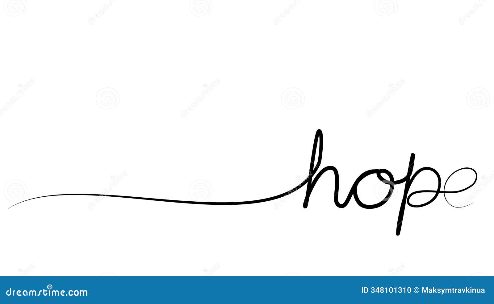 Continuous Drawing of Hope with One Line. Vector Stock Illustration ...