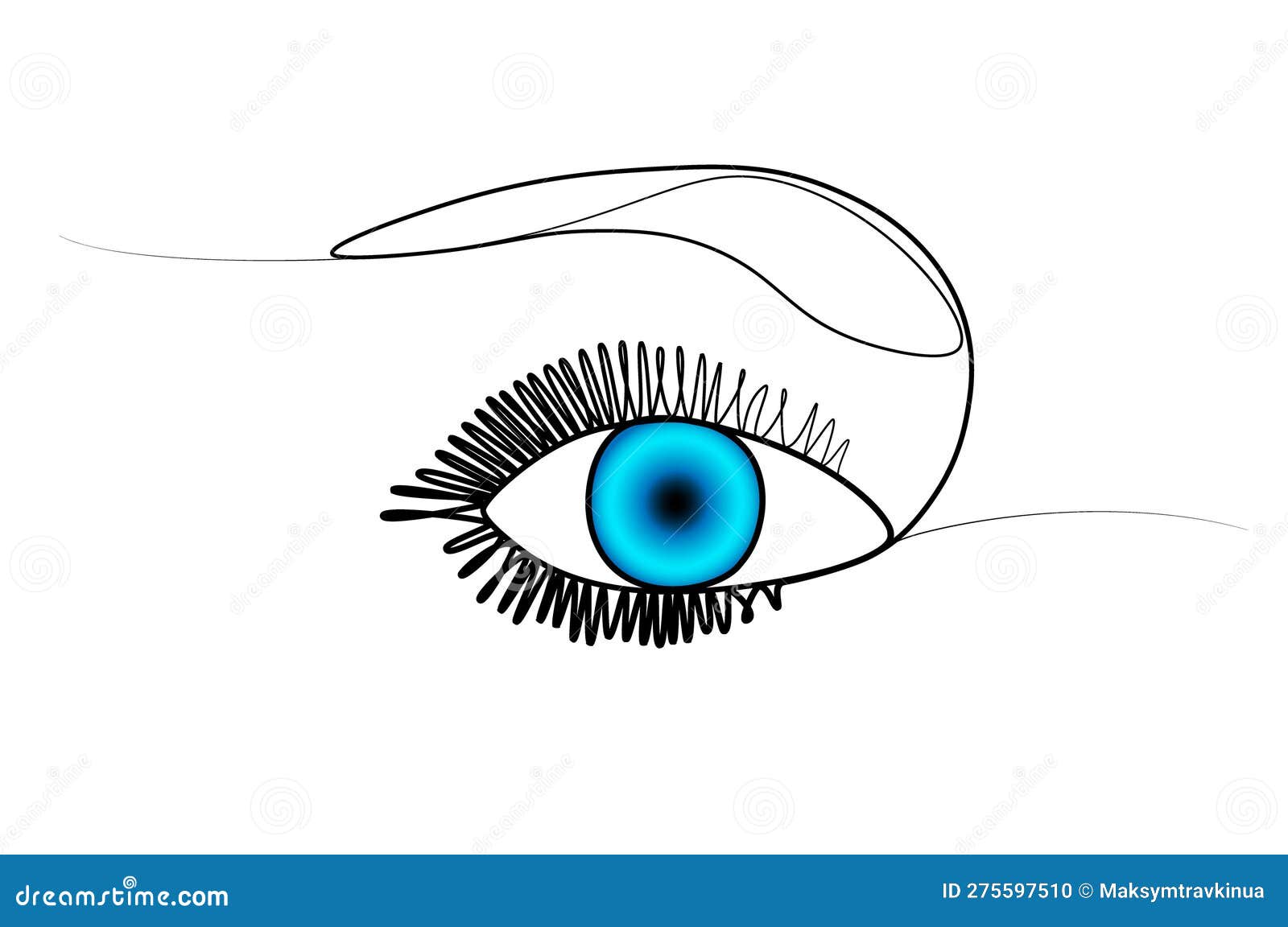 Continuous Drawing of the Human Eye. Linear Style Stock Vector ...