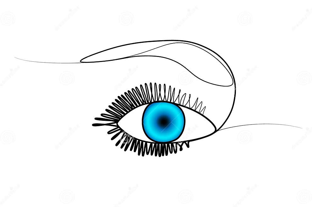 Continuous Drawing of the Human Eye. Linear Style Stock Vector ...