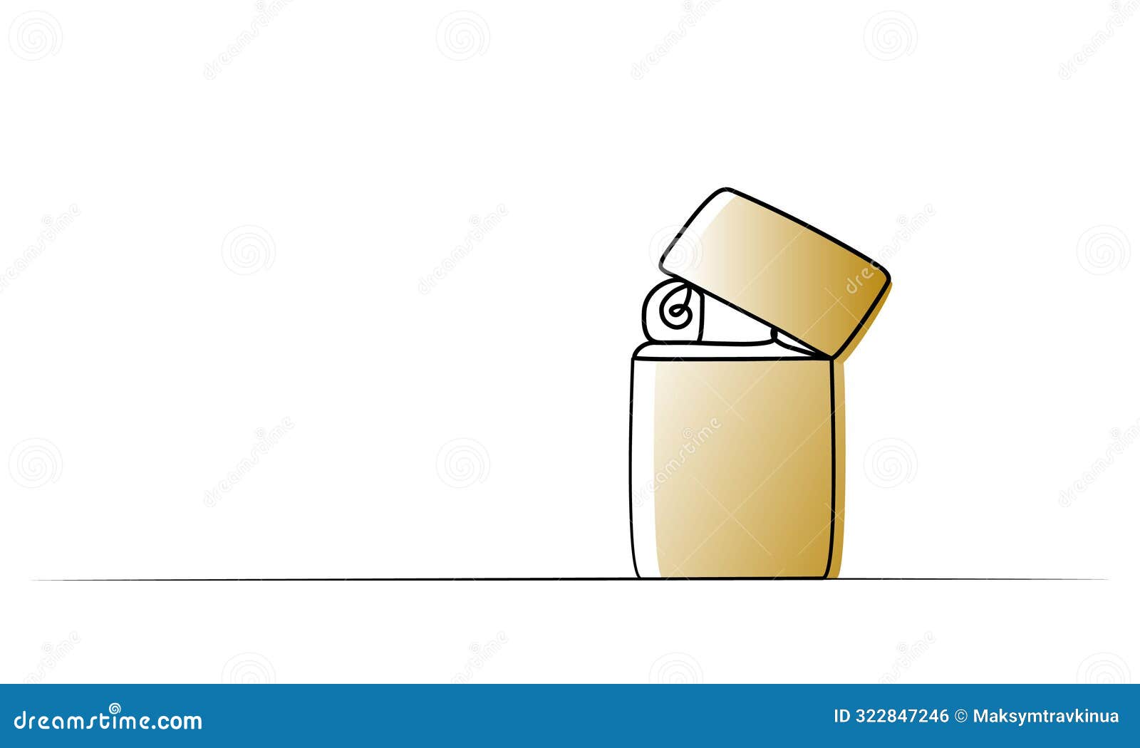 Continuous Drawing of a Lighter in One Line. Vector Stock Vector ...