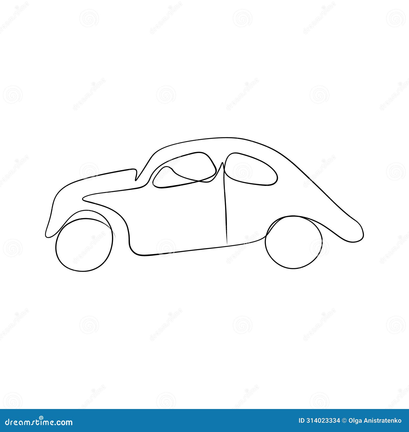Continuous Drawing of Lines. Line Art Continuous Drawing of a Car Stock ...
