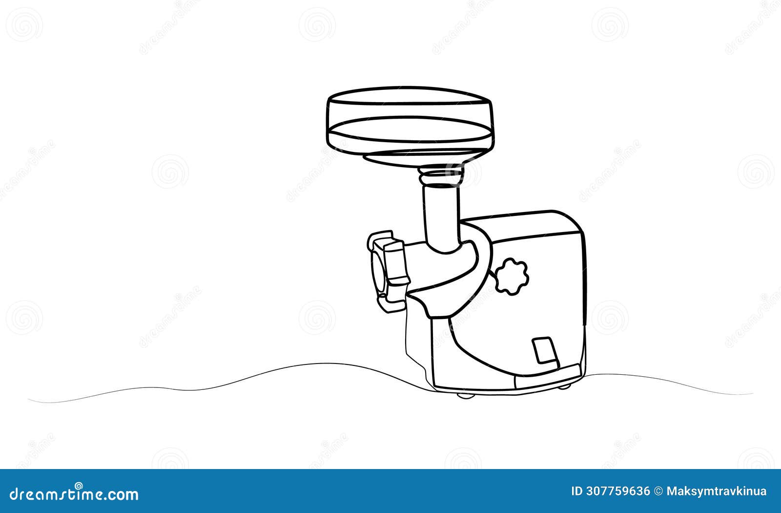 Continuous Drawing of a Meat Grinder in One Line. Stock Vector ...