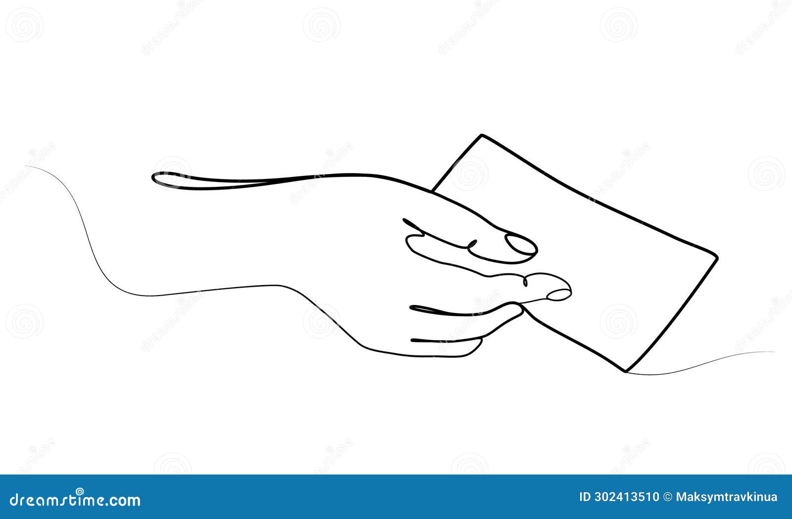 Continuous Drawing of Money in Hand with One Line Stock Vector ...