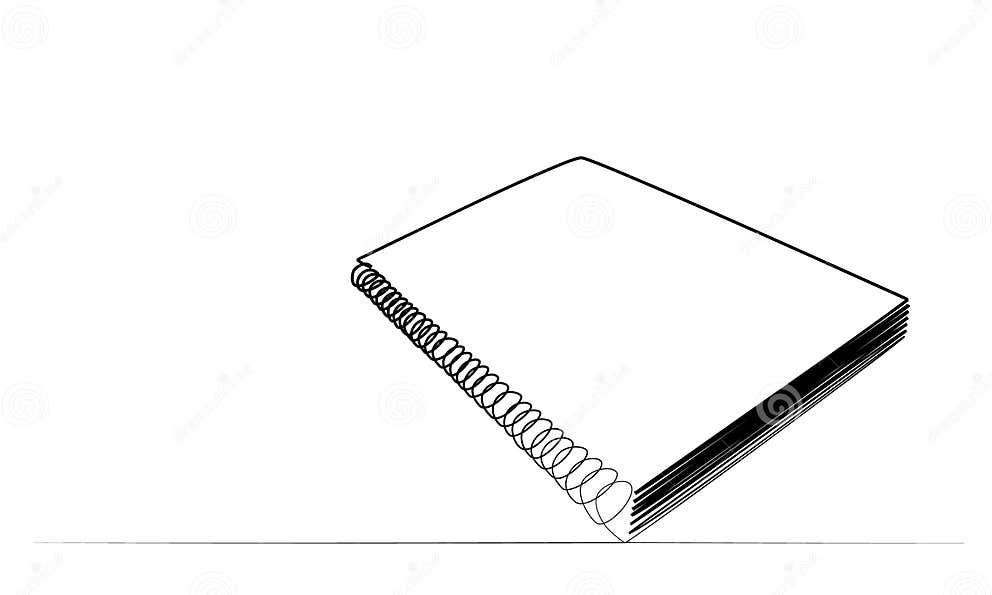 Continuous Drawing of a Notepad in One Line. Vector Stock Vector ...