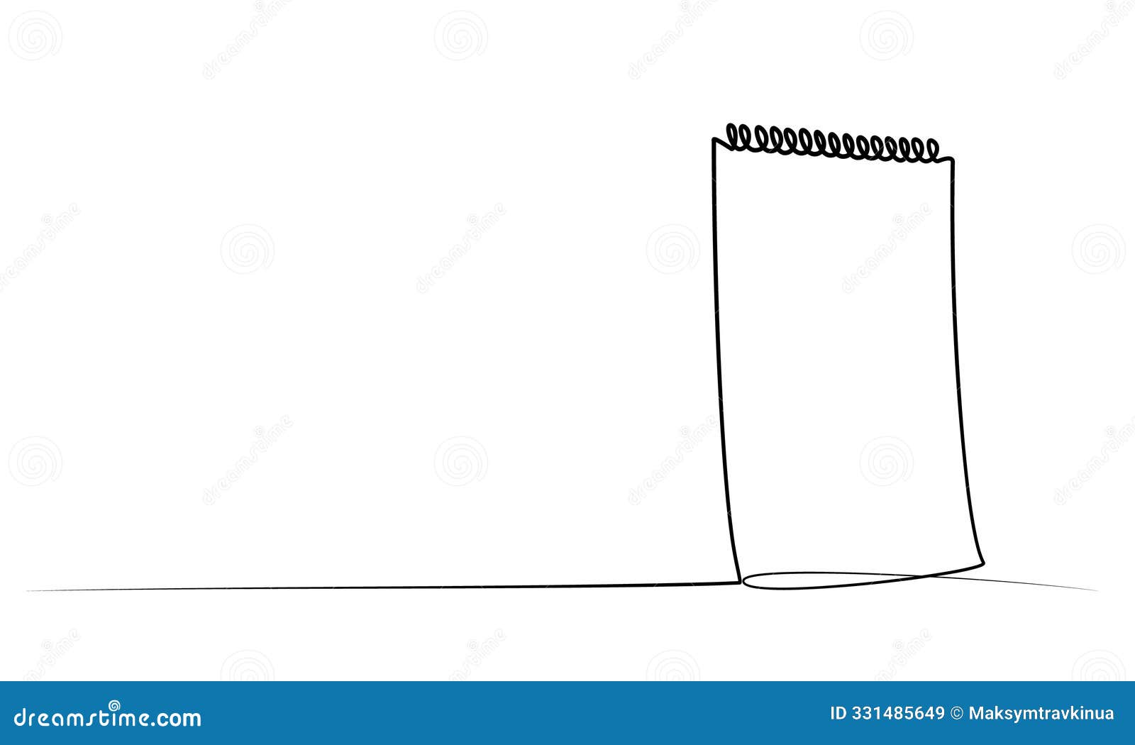 Continuous Drawing of a Notepad with One Line. Stock Illustration ...