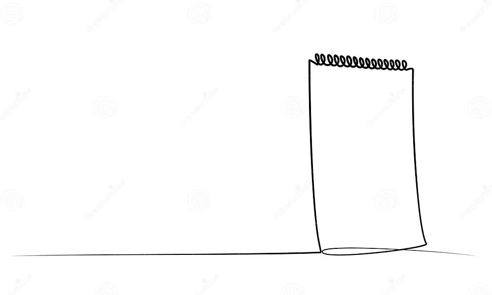 Continuous Drawing of a Notepad with One Line. Stock Illustration ...