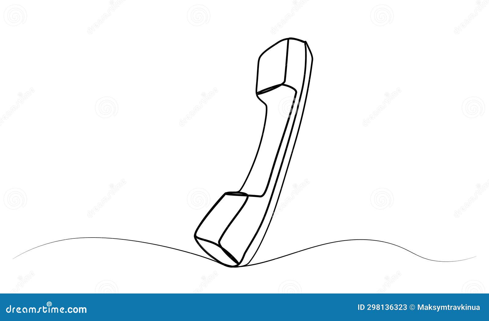Animation Continuous One Line Drawing of an Old Telephone Handset Stock ...
