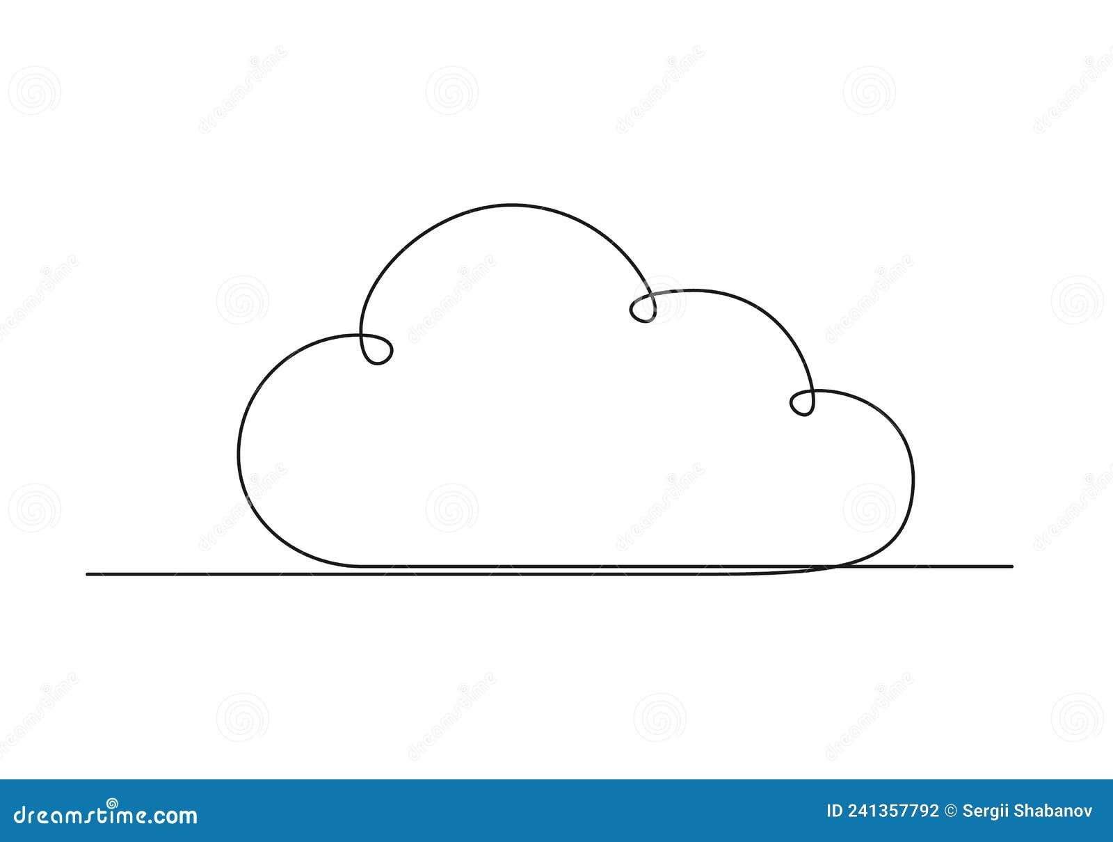 Continuous Drawing of One Line of an Cloud Stock Vector - Illustration ...