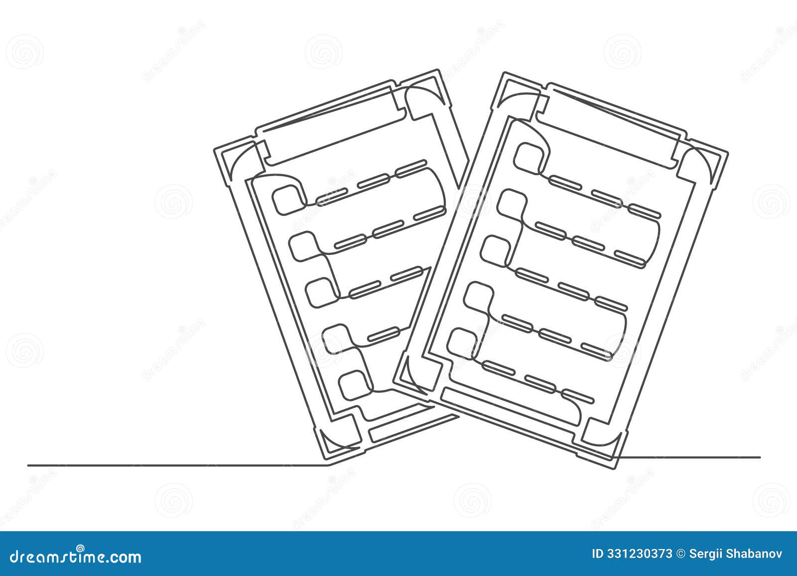 Continuous Drawing of One Line of a Document in Tablet Stock ...