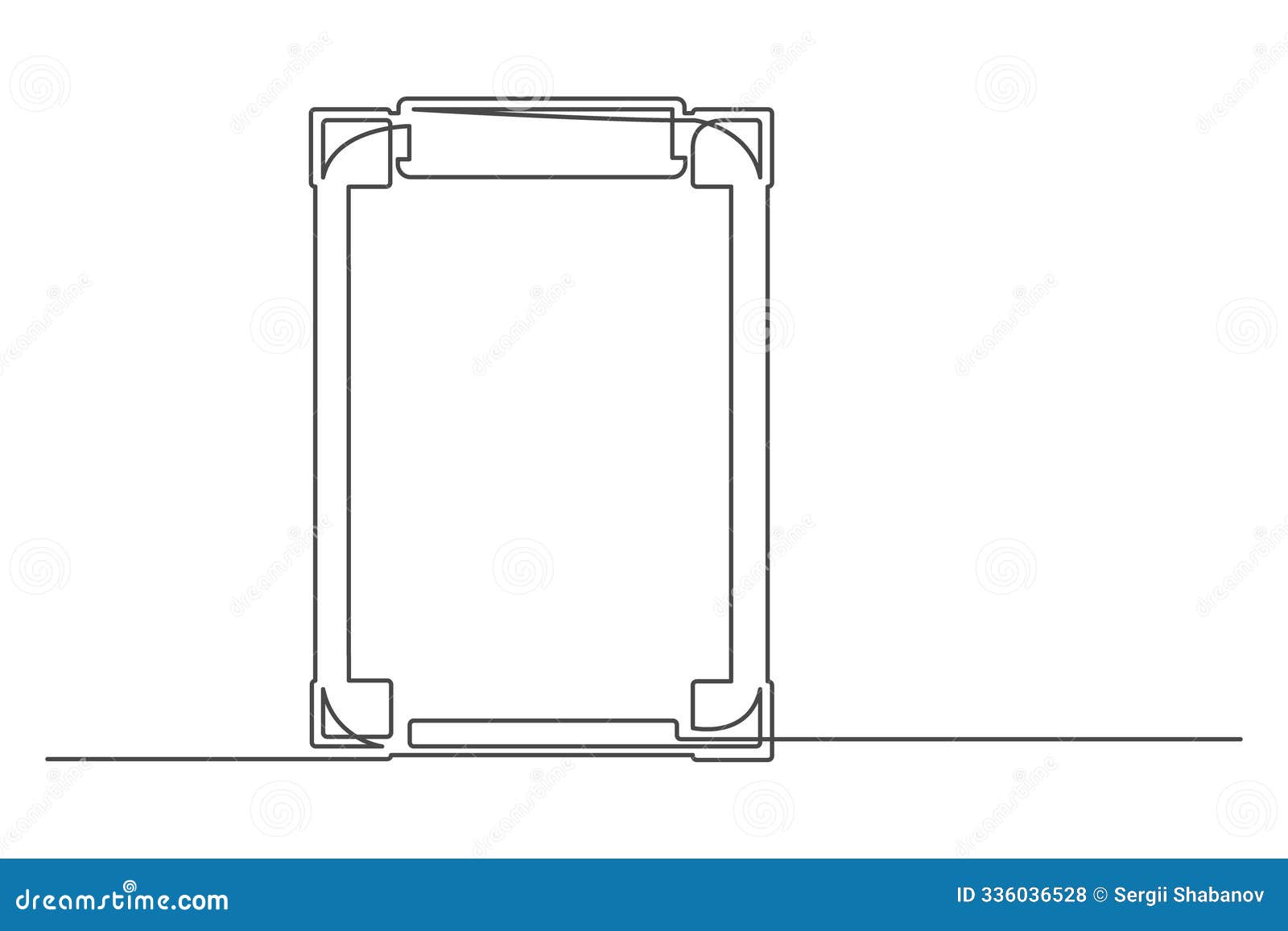 Continuous Drawing of One Line of a Document in Tablet Stock ...