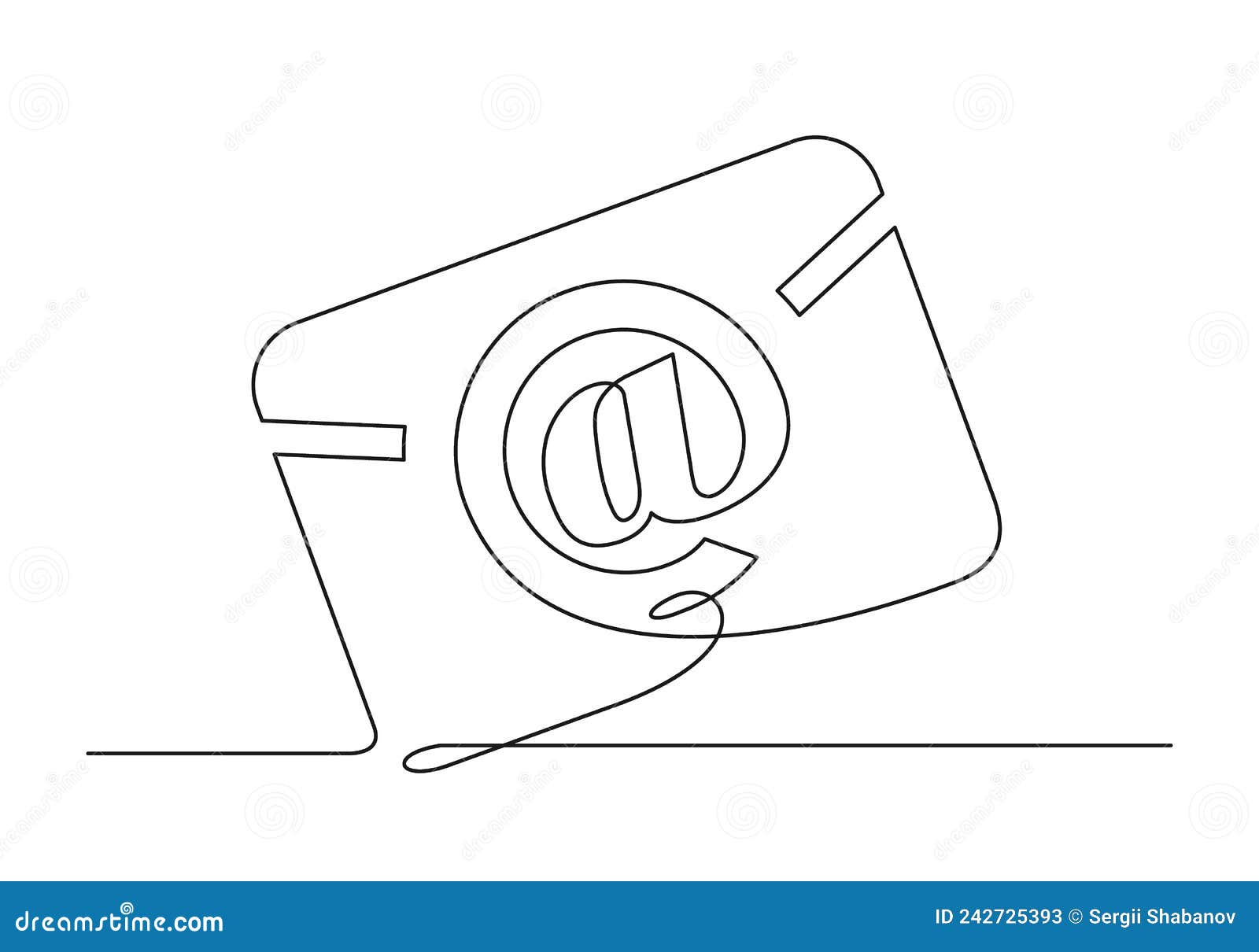 Continuous Drawing of One Line of an Email Stock Vector - Illustration ...