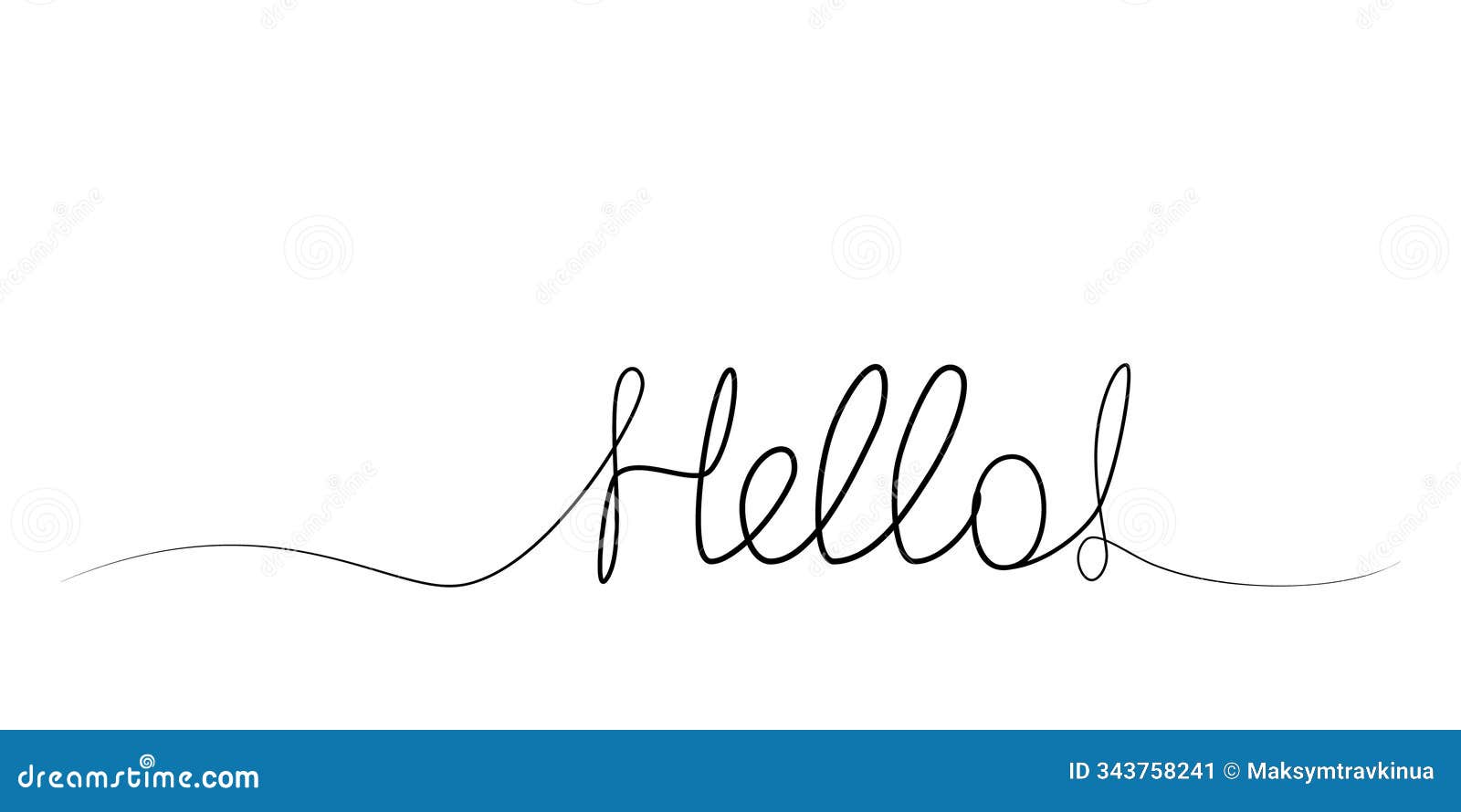 Continuous Drawing of a One Line Greeting. Vector Stock Vector ...