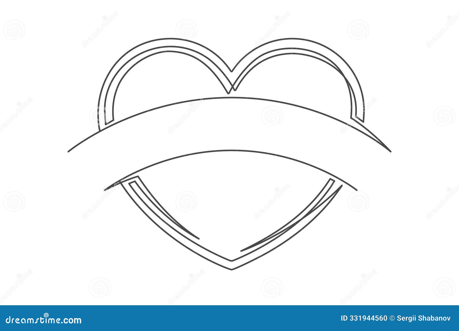 Continuous Drawing of One Line of a Heart Shape Stock Illustration ...
