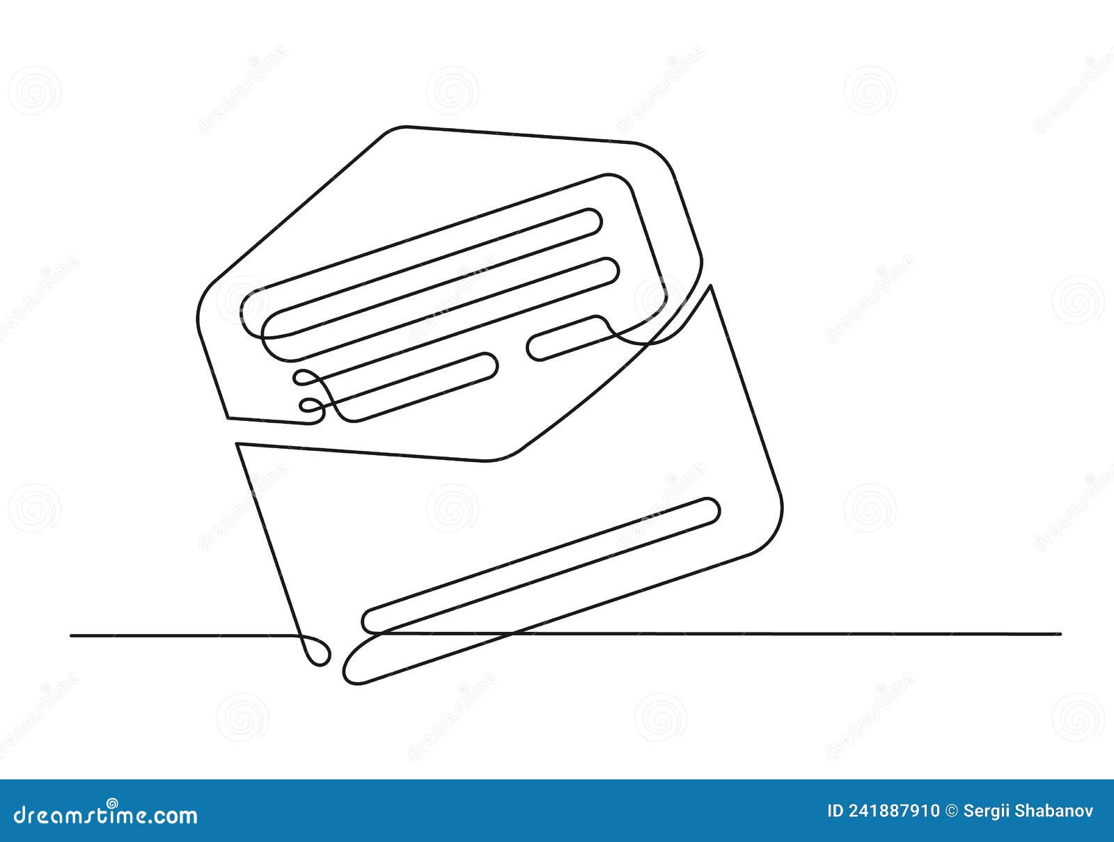 Continuous Drawing of One Line of an Mail Stock Vector - Illustration ...