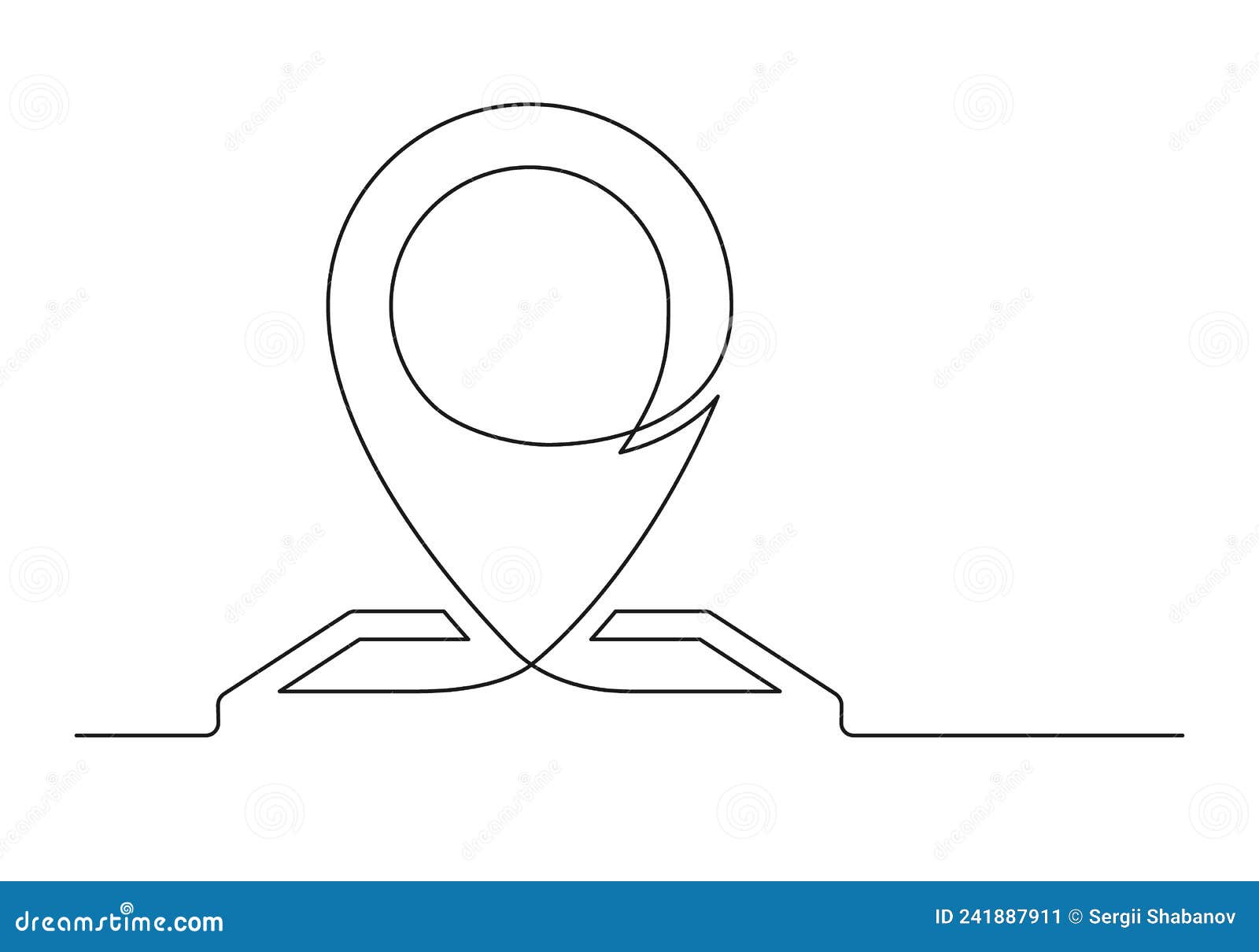 Continuous Drawing of One Line of an Map Point Stock Vector ...