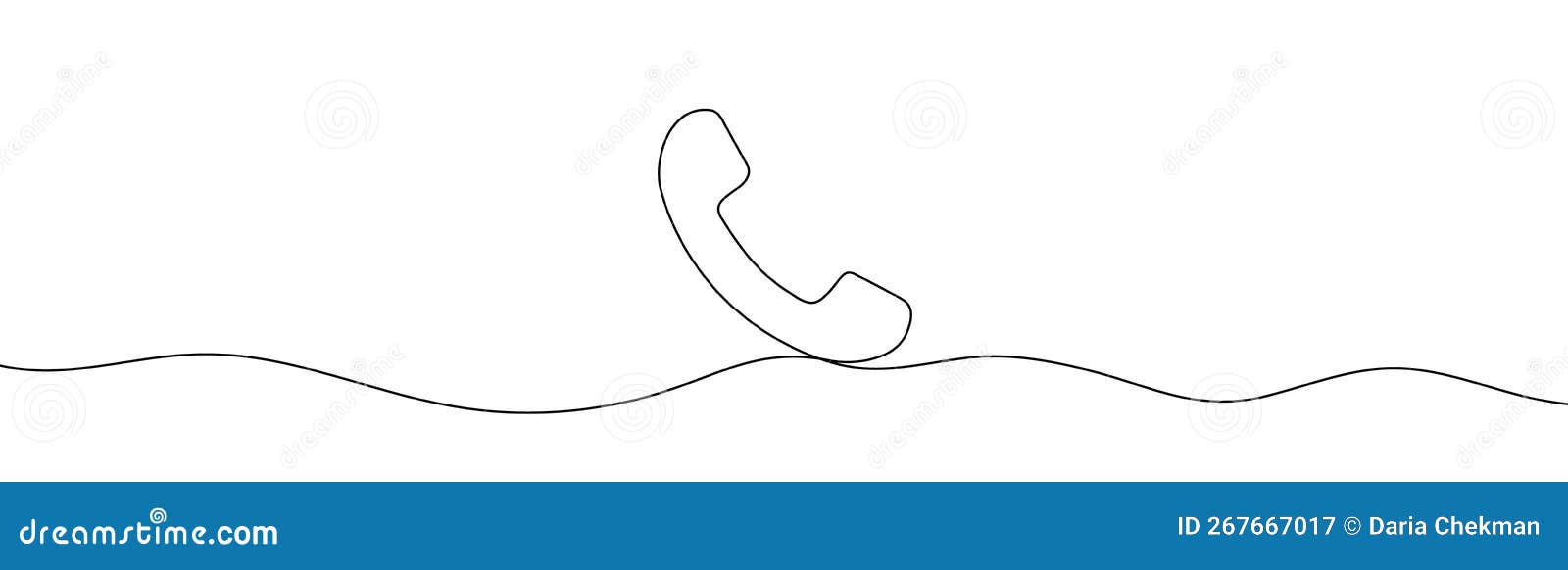 Continuous Drawing One Line Telephone Receiver Stock Vector ...