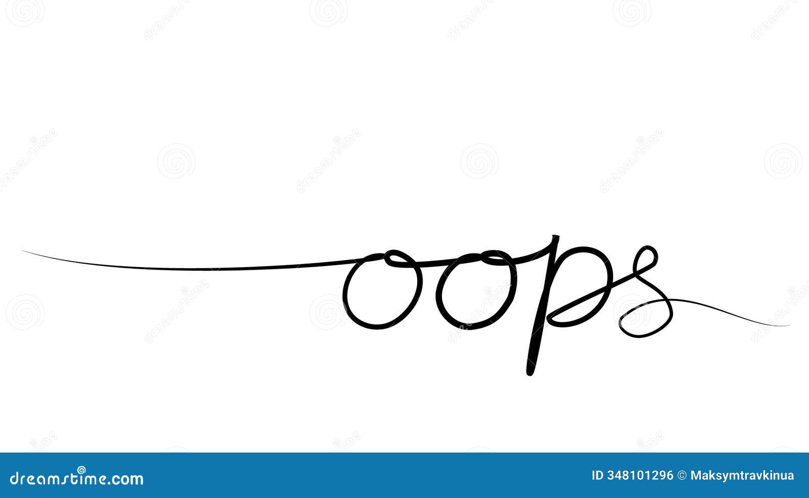 Continuous Drawing of Oops with One Line. Stock Illustration ...