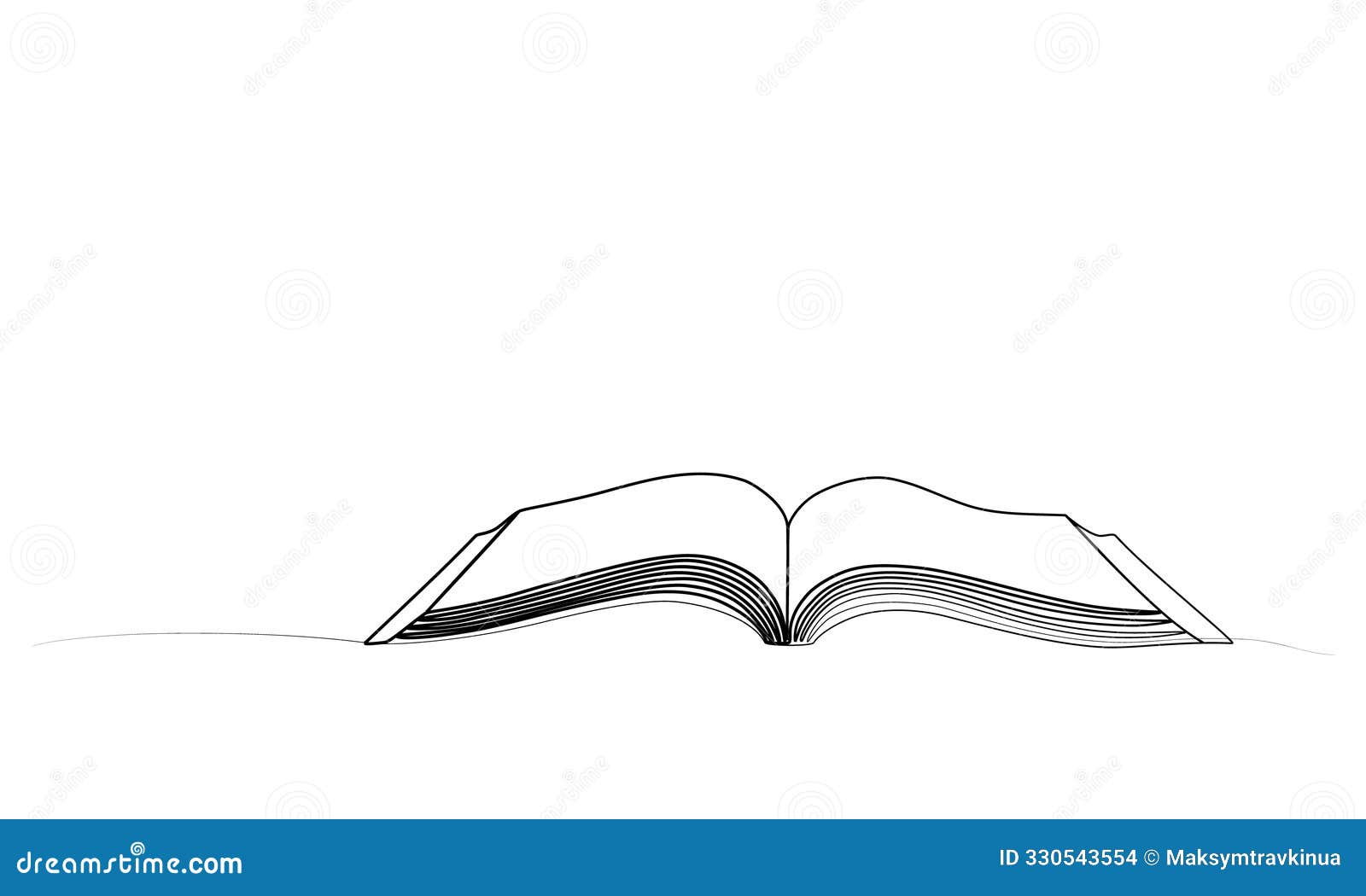 Continuous Drawing of an Open Book in One Line. Vector Stock Vector ...