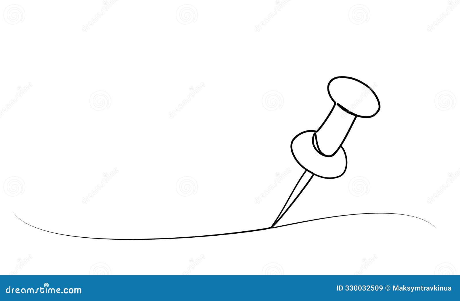 Continuous Drawing of Paper Pin One Line. Vector Stock Vector ...