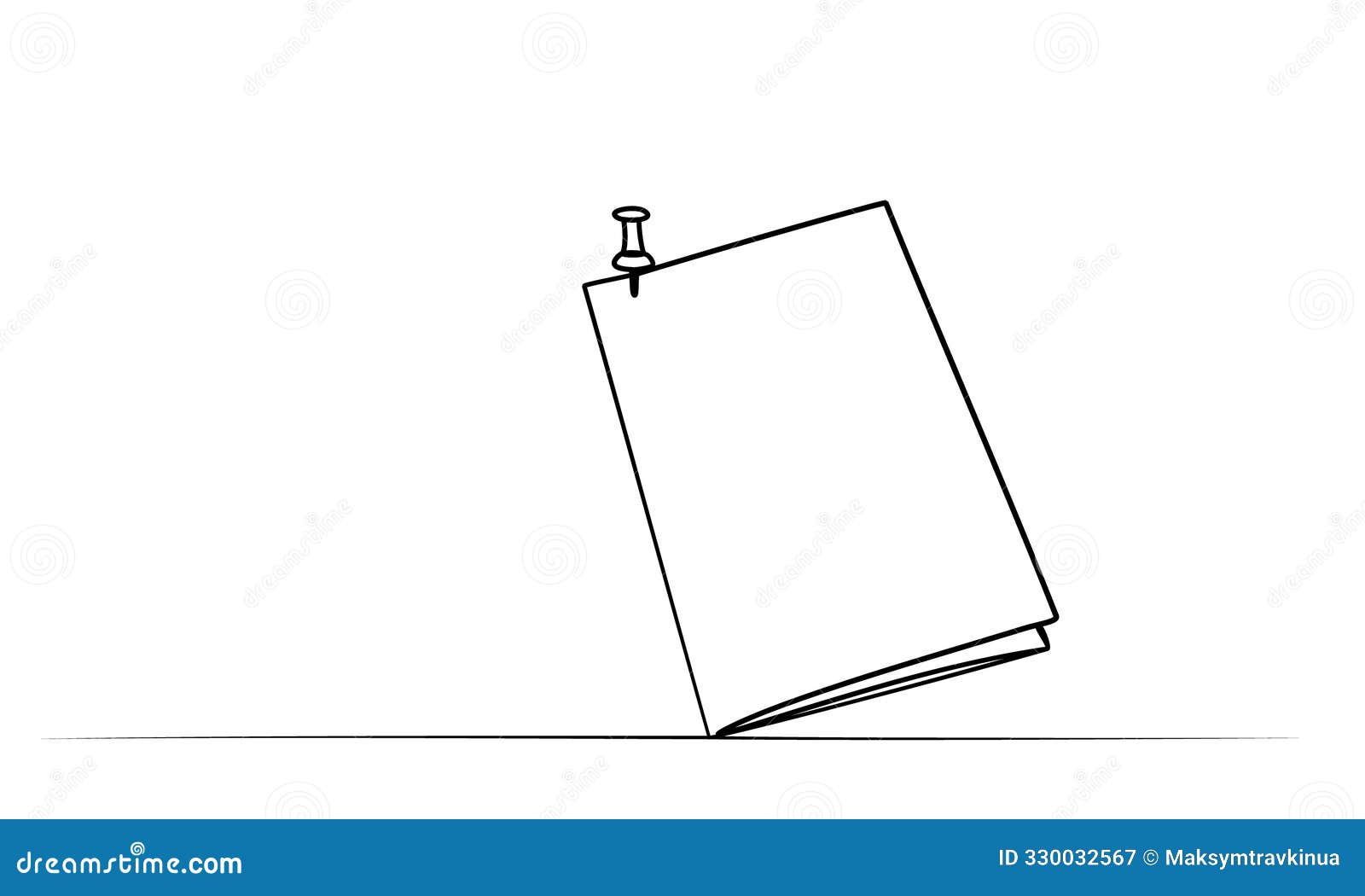 Continuous Drawing of Paper Pin One Line. Vector Stock Vector ...