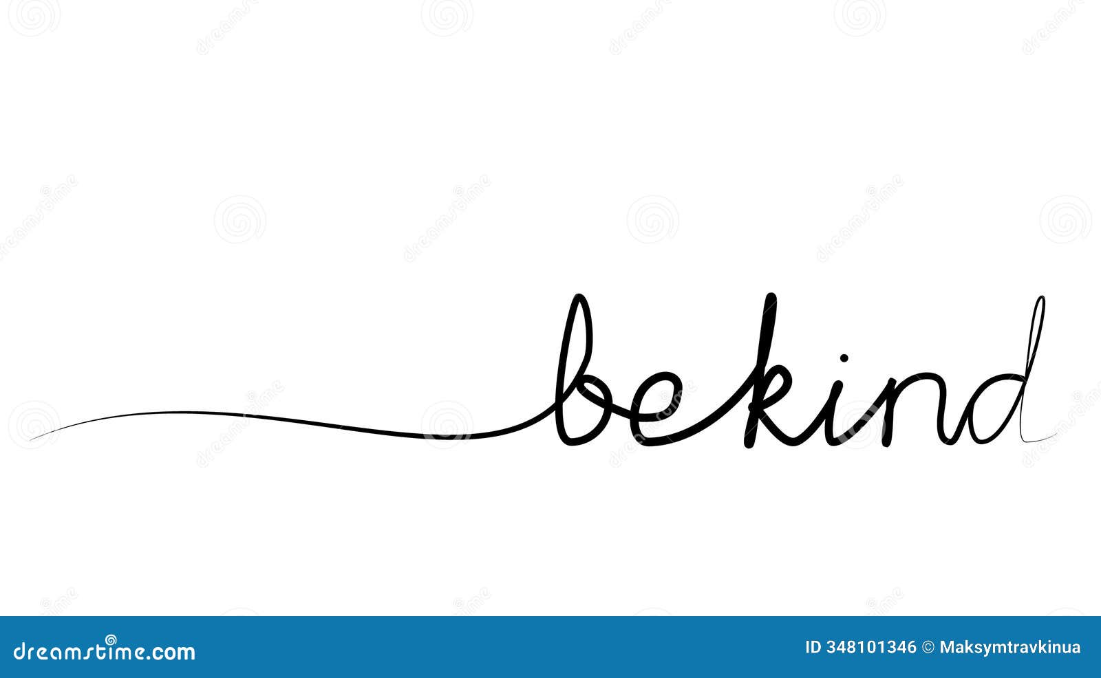 Continuous Drawing of the Phrase Be Kind in One Line. Vector Stock ...