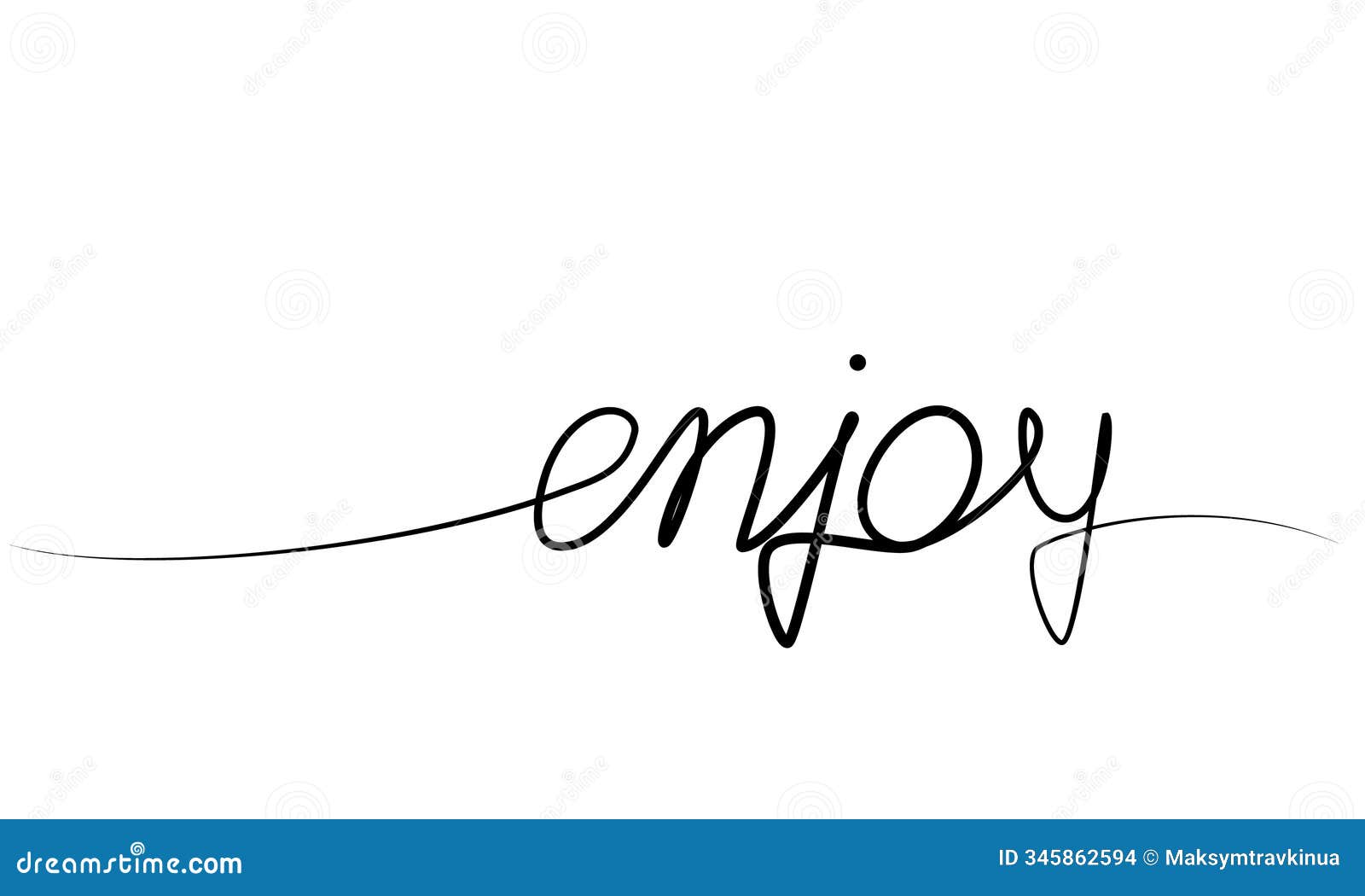 Continuous Drawing of the Phrase Enjoy with One Line. Vector Stock ...