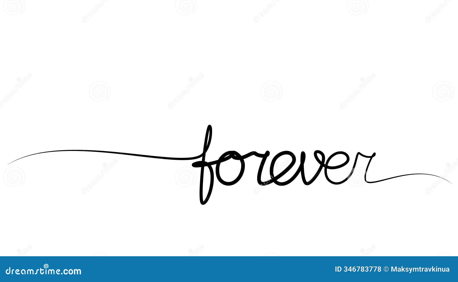 Continuous Drawing of the Phrase Forever in One Line. Vector Stock ...