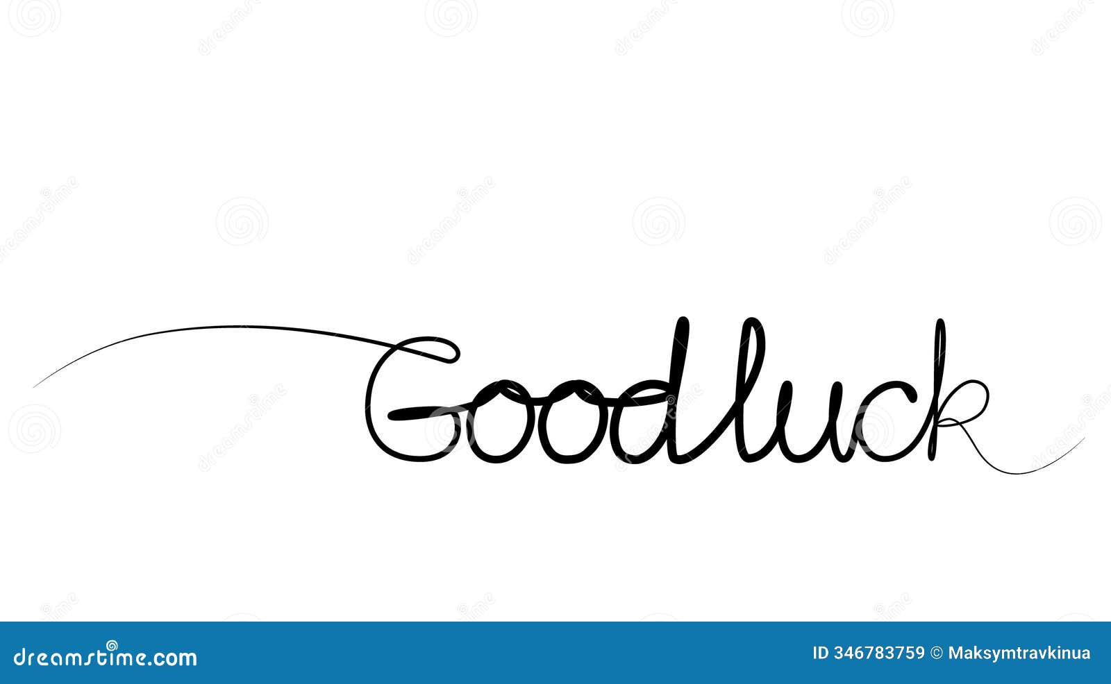 Continuous Drawing of the Phrase Good Luck with One Line. Vector Stock ...