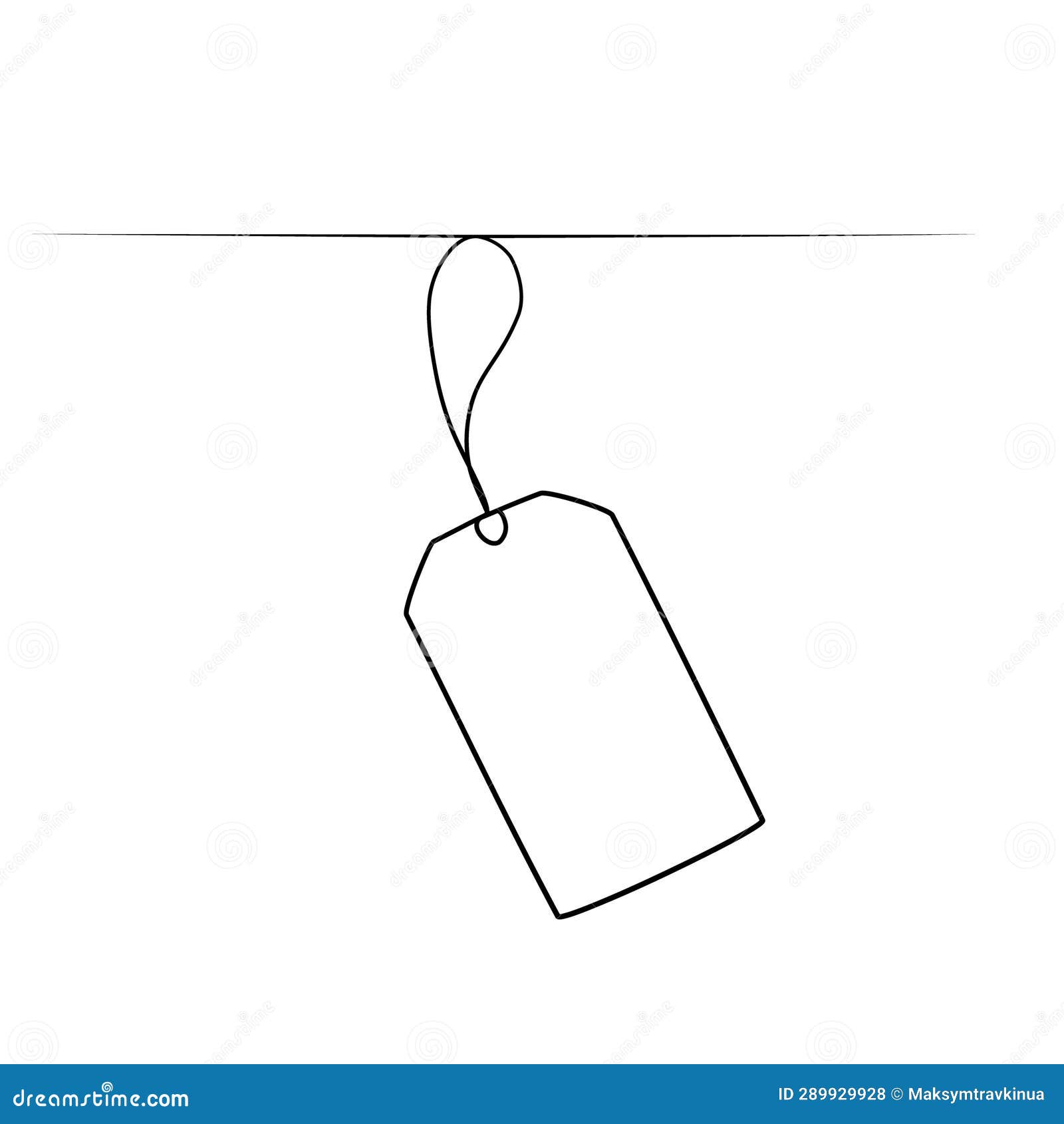 Continuous Drawing of Price Tag in One Line Stock Vector - Illustration ...