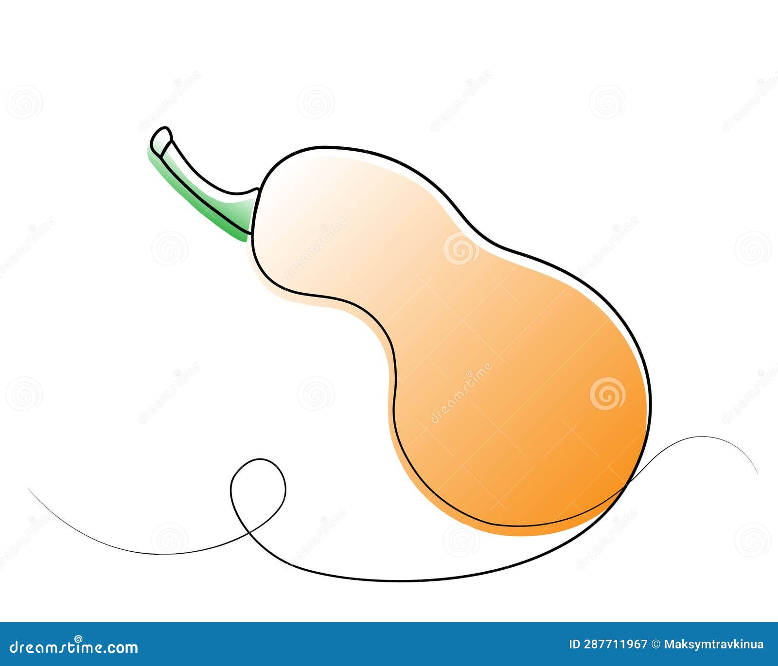 Continuous Drawing of a Pumpkin with One Line. Stock Vector ...