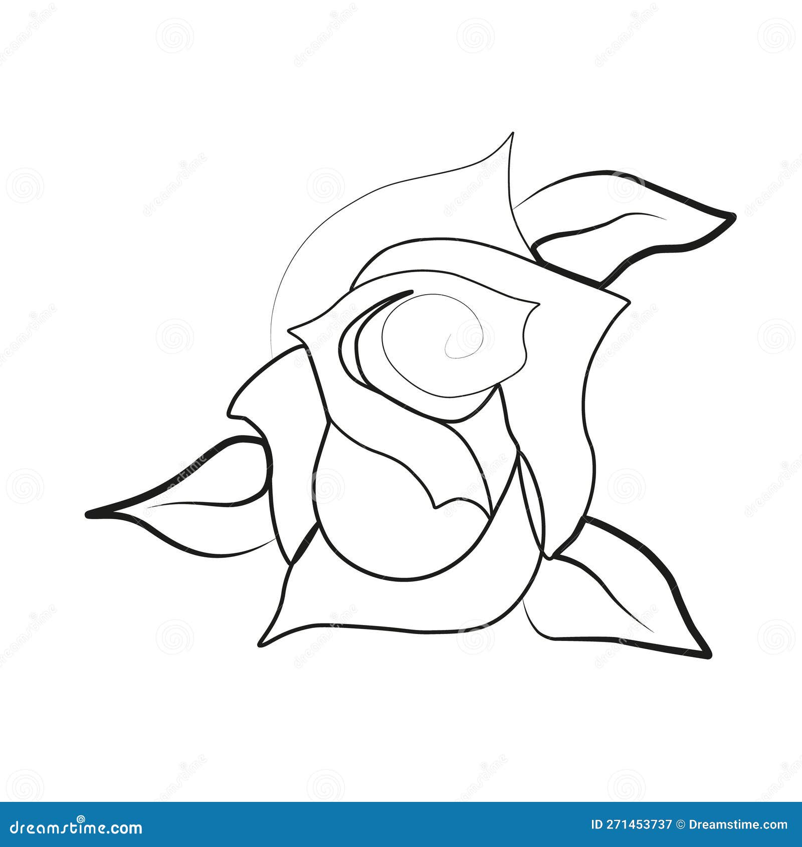 Continuous Drawing of a Rose in One Line. Stock Vector - Illustration ...