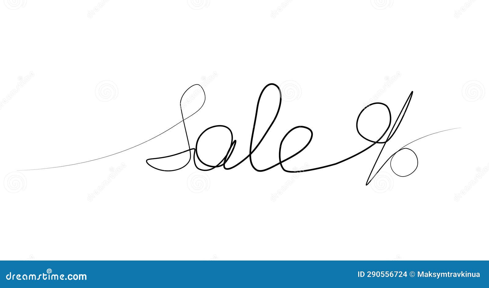Continuous Drawing of Sale with One Line. Vector Illustration Stock ...