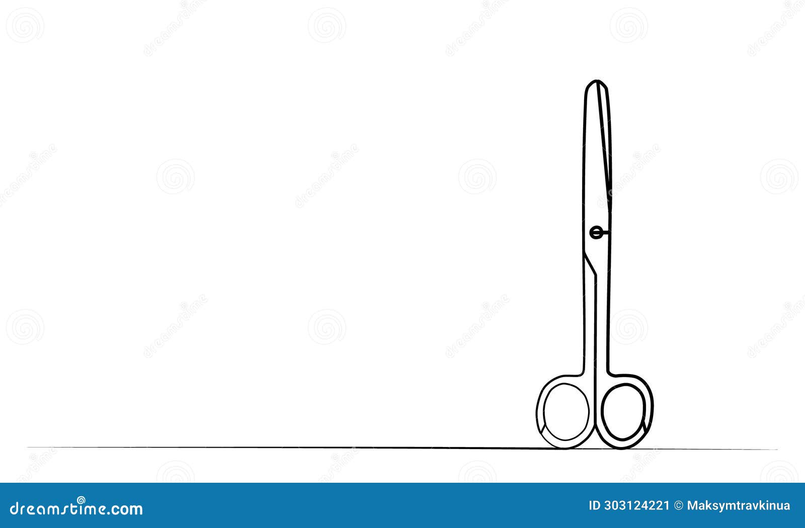 Continuous Drawing of Scissors in One Line. Illustration Stock Vector ...