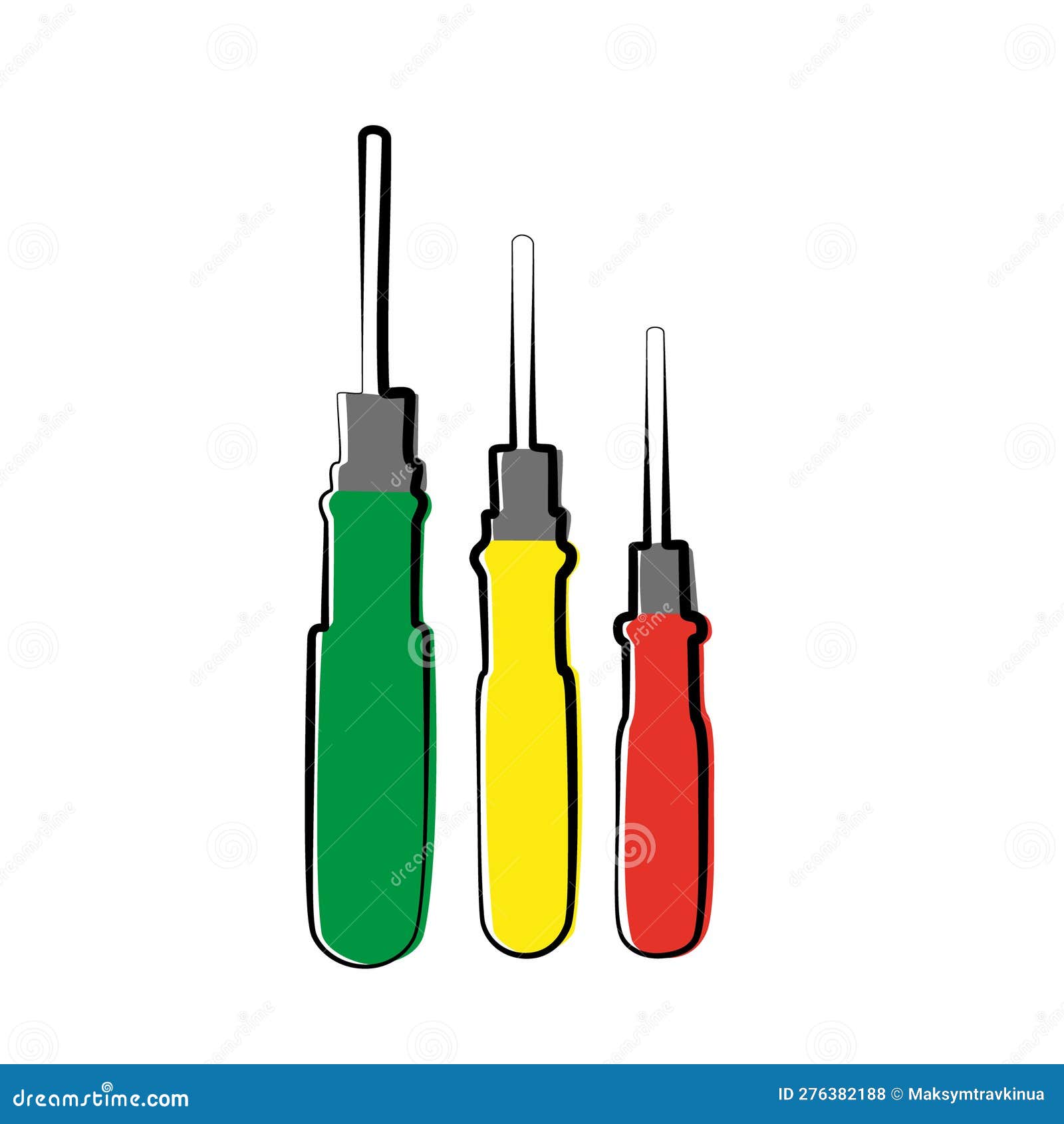 Continuous Drawing of a Screwdriver with One Line. Stock Vector ...