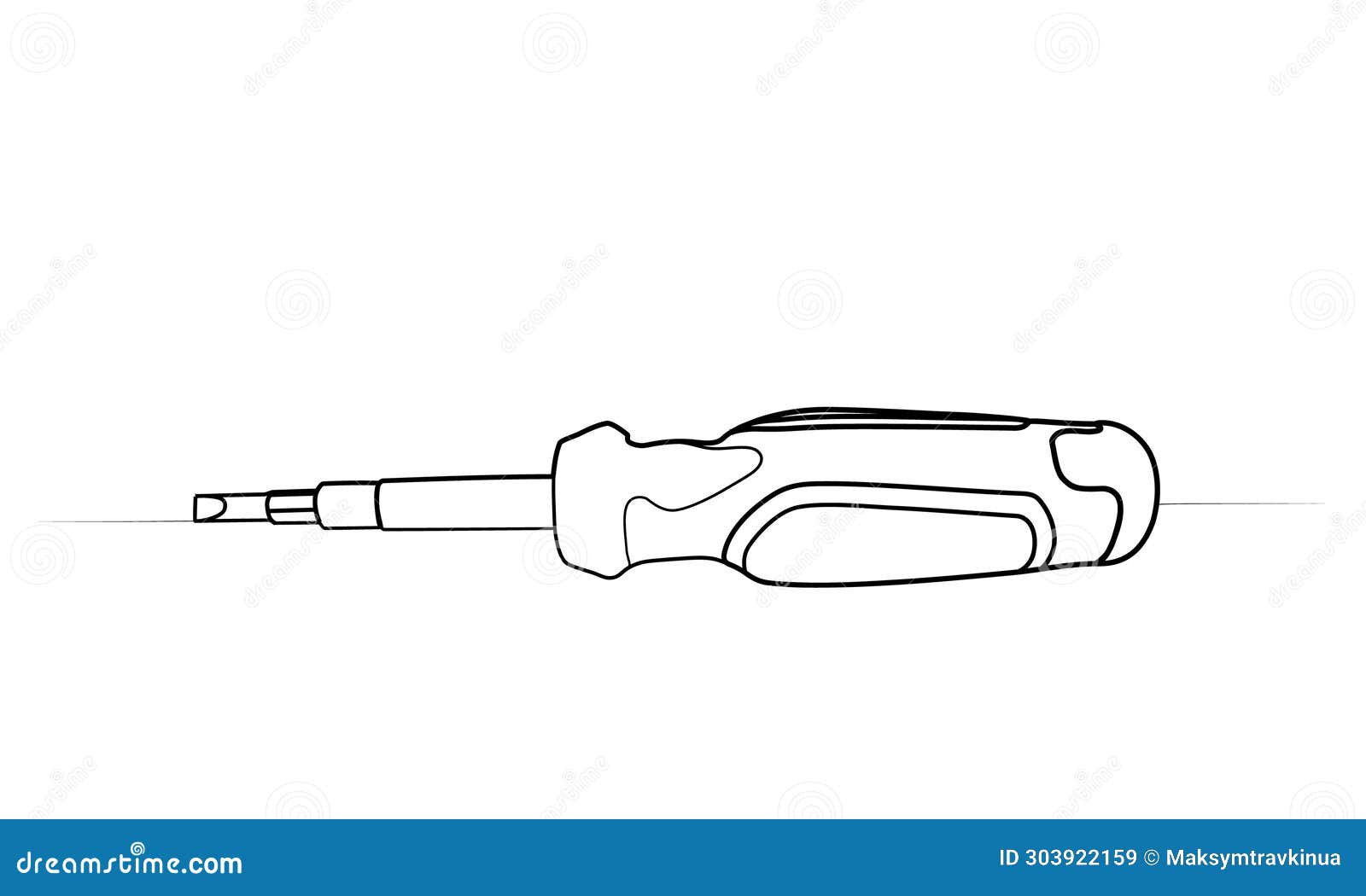 Continuous Drawing of a Screwdriver in One Line. Vector Stock Vector ...