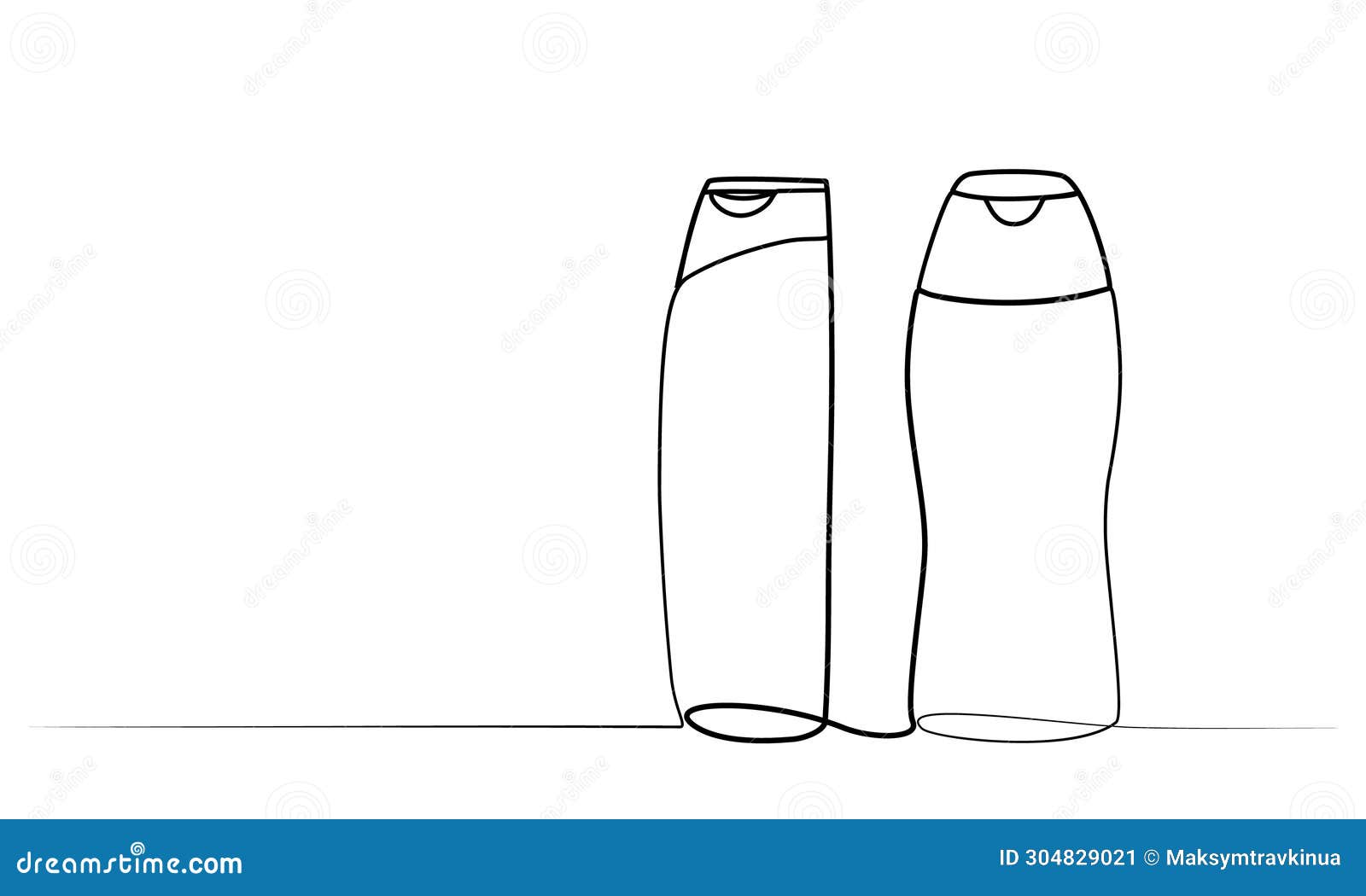 Continuous Drawing Of Shampoos In One Line. Illustration Cartoon Vector ...
