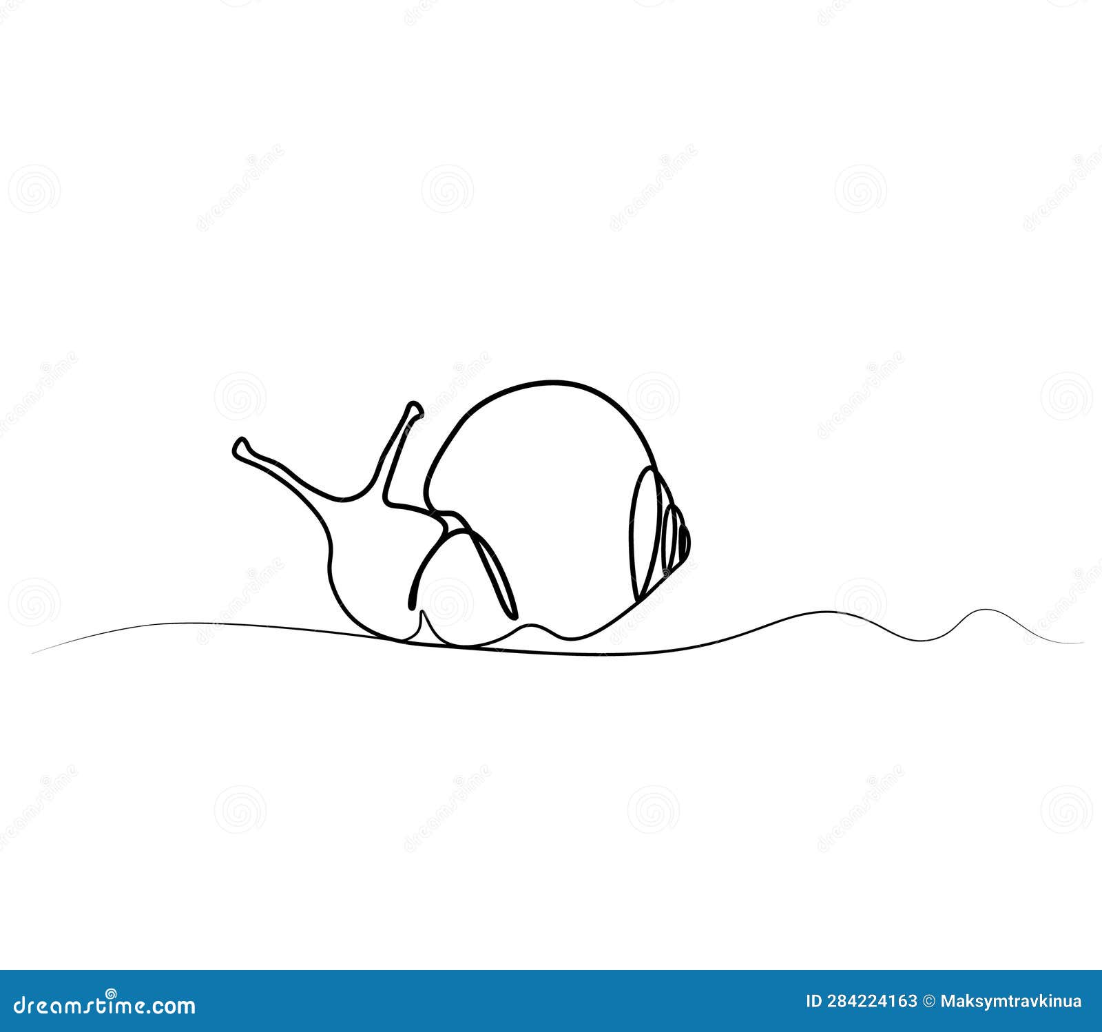 Continuous Drawing of a Snail in One Line. Stock Vector - Illustration ...